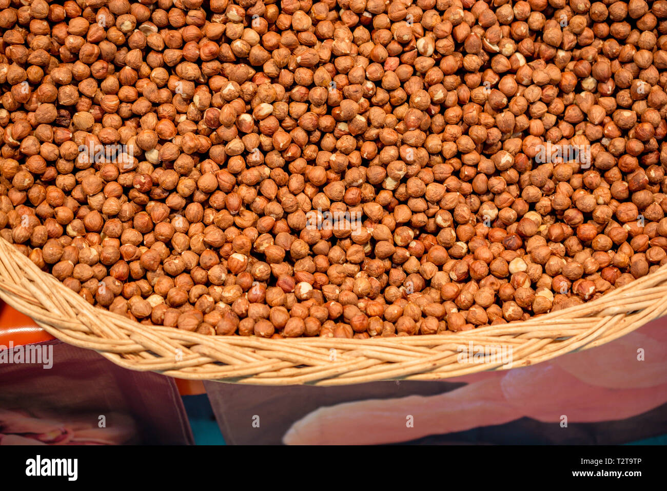 Ripe hazelnuts as food background in a basket Stock Photo - Alamy