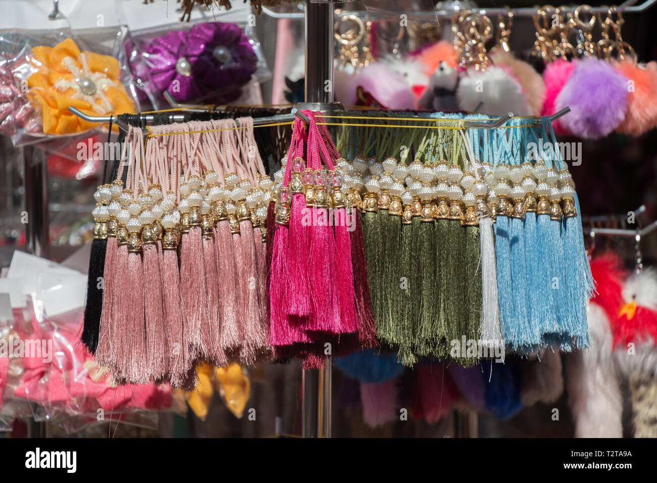 Selection of Ottoman Turkish traditional tassels in various colors ...