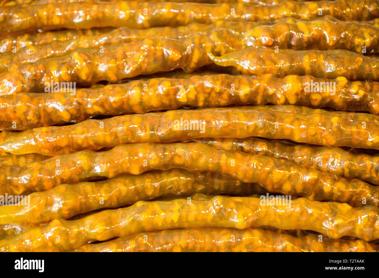 Turkish style fruit dried pulp as snack food Stock Photo - Alamy