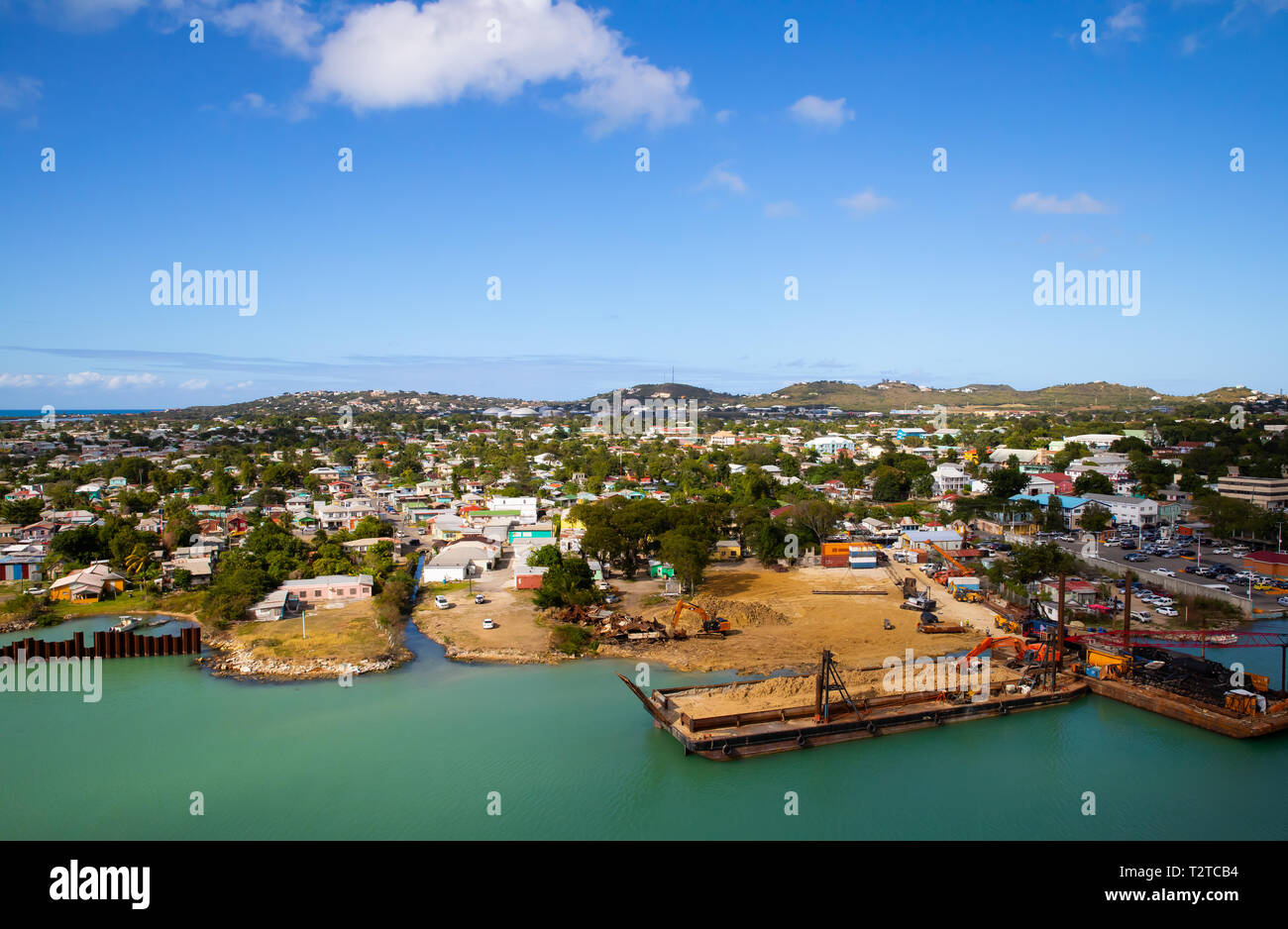 A view over Saint John's, Capital of Antigua and Barbuda Stock Photo ...