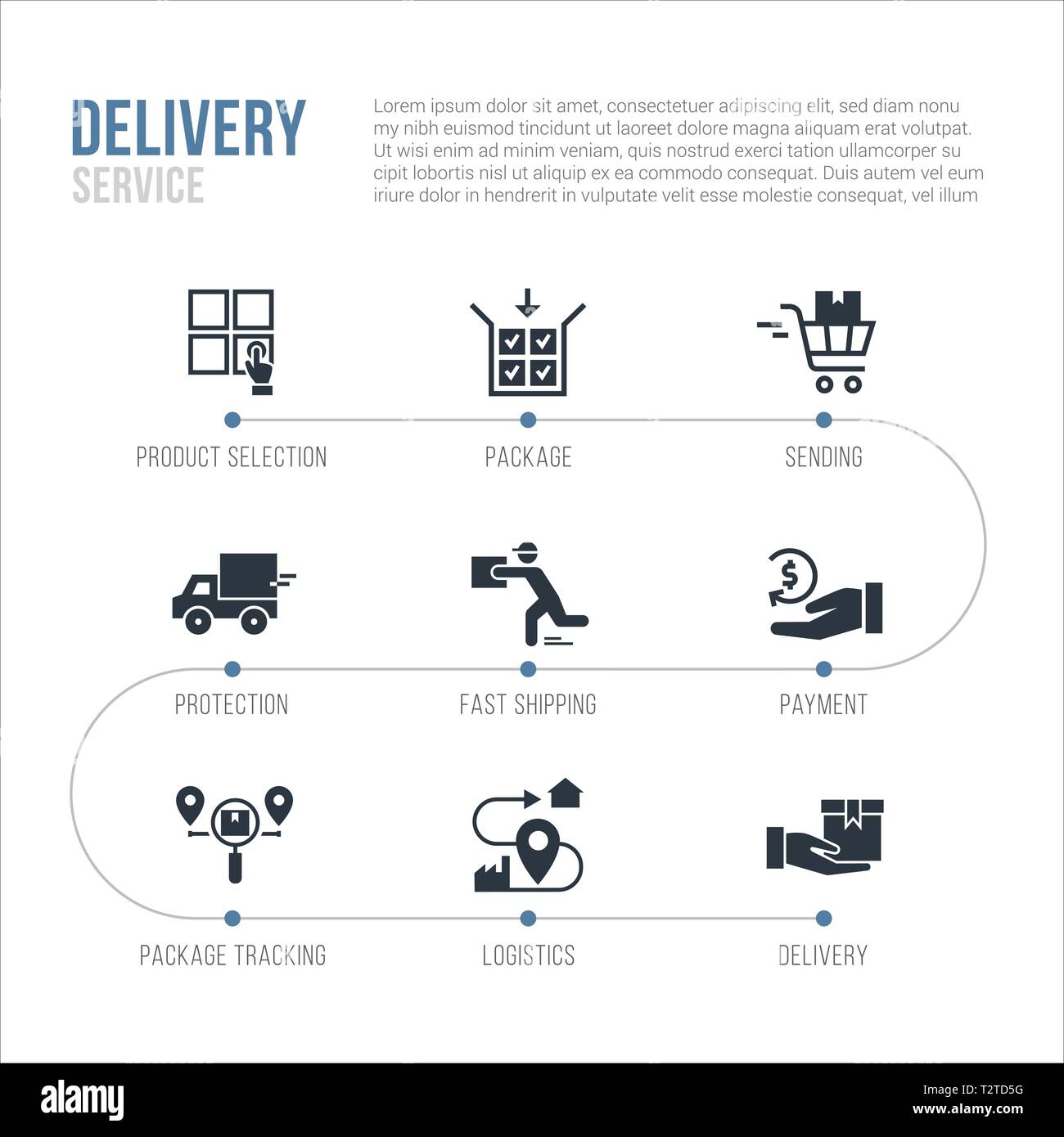 Isolated on white background drop shopping online e-commerce logistic ...