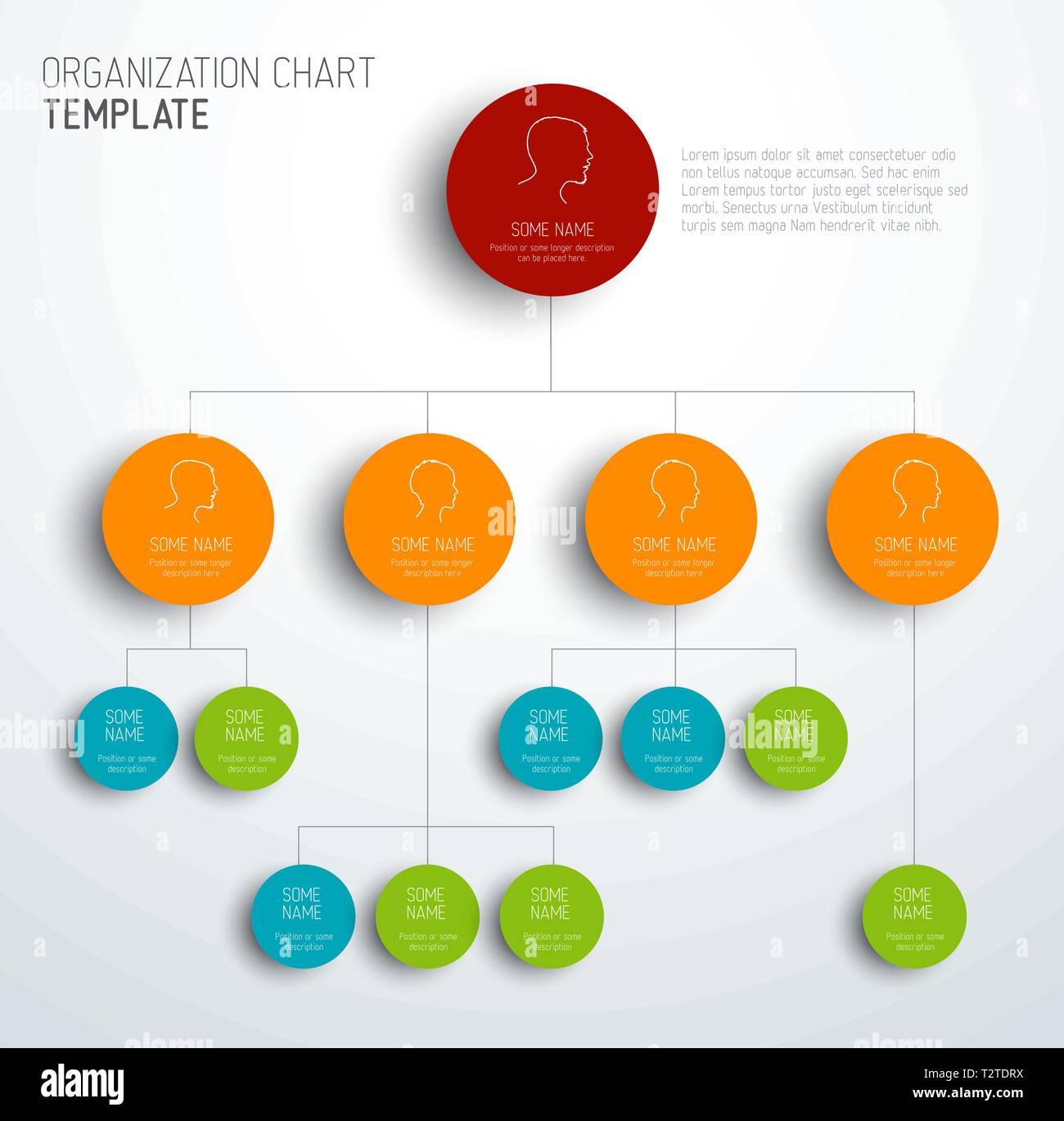 Vector modern and simple organization chart template with profiles ...