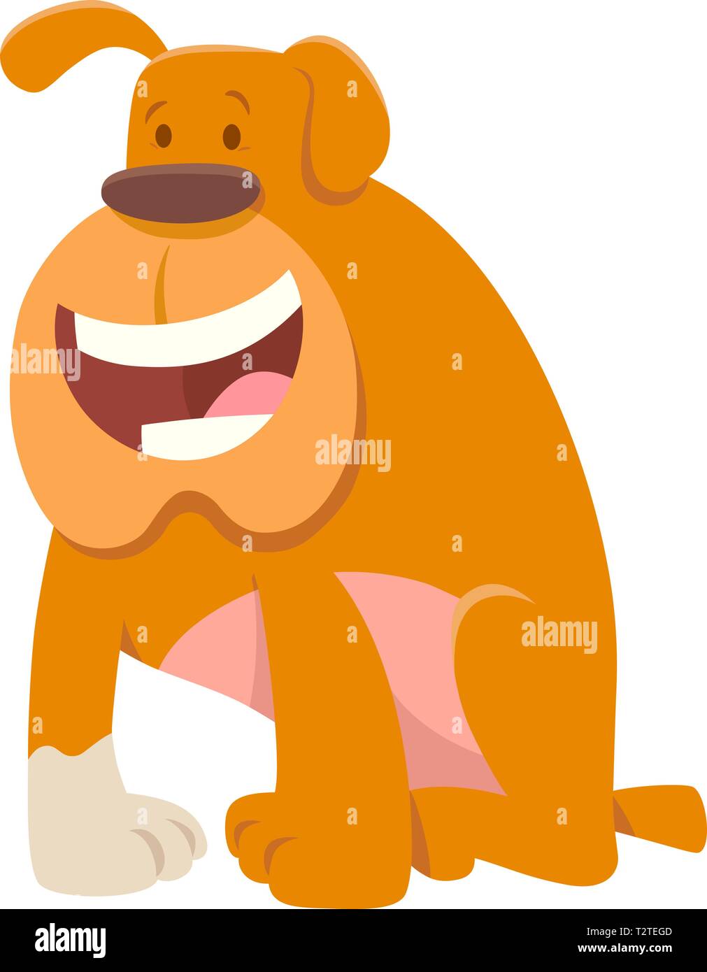 Cartoon Illustration of Cute Happy Bulldog Dog Animal Character Stock ...