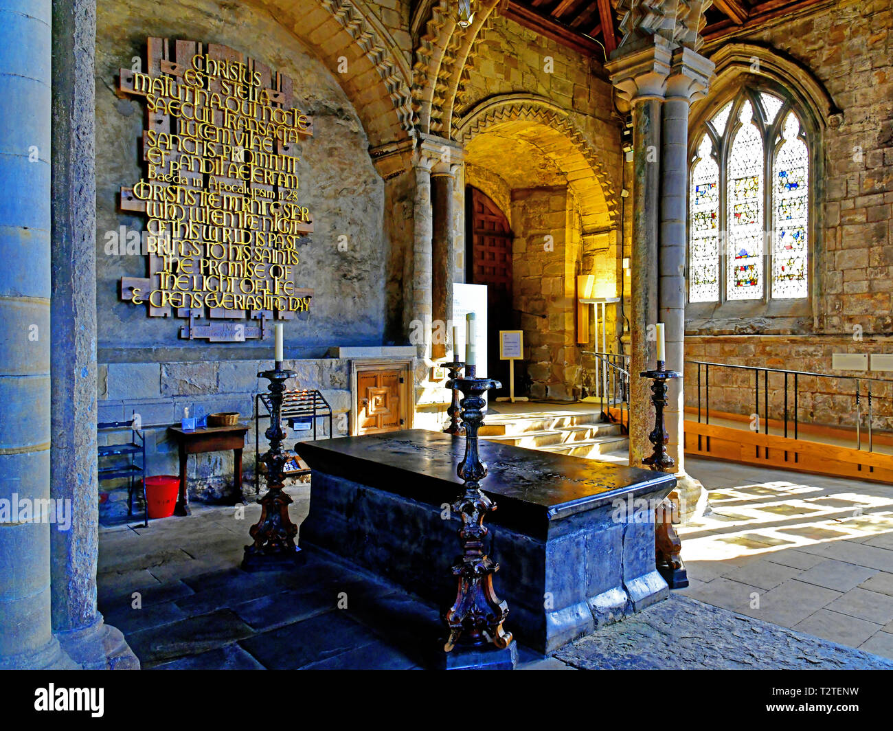 Durham Cathedral Durham City detail of the Tomb of the Venerable Bede ...