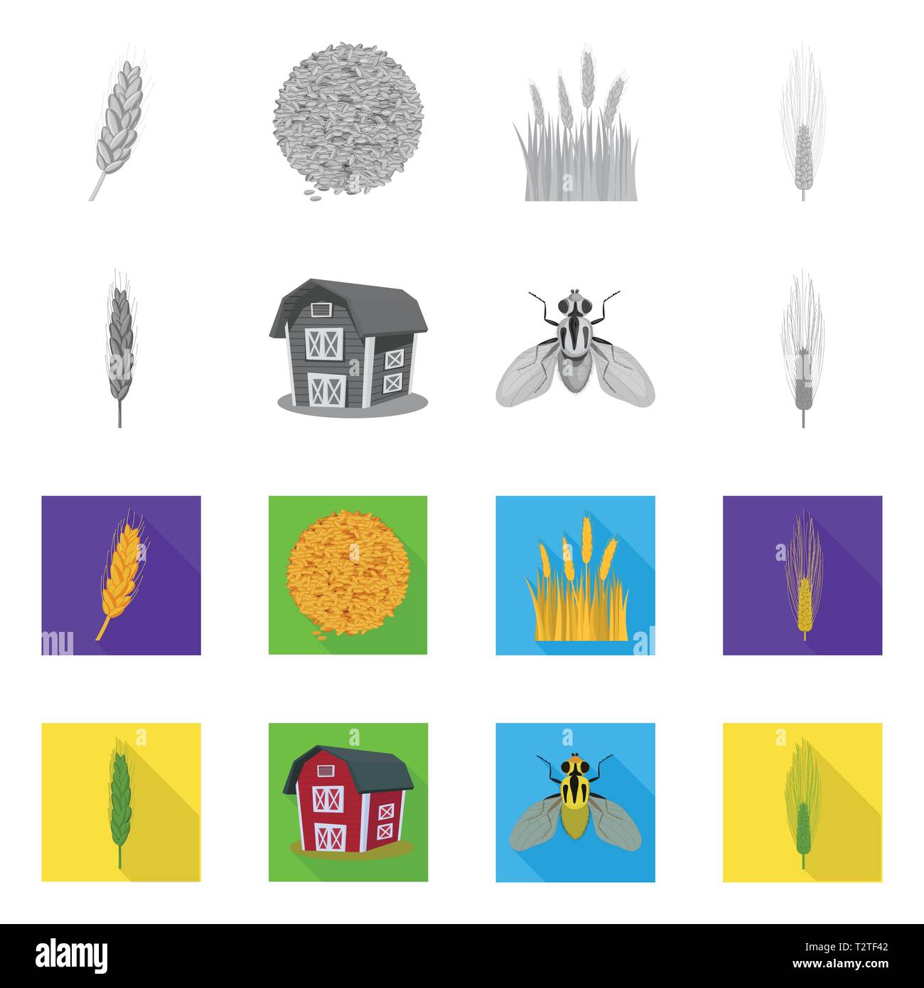 Vector illustration of agriculture and farming icon. Collection of ...