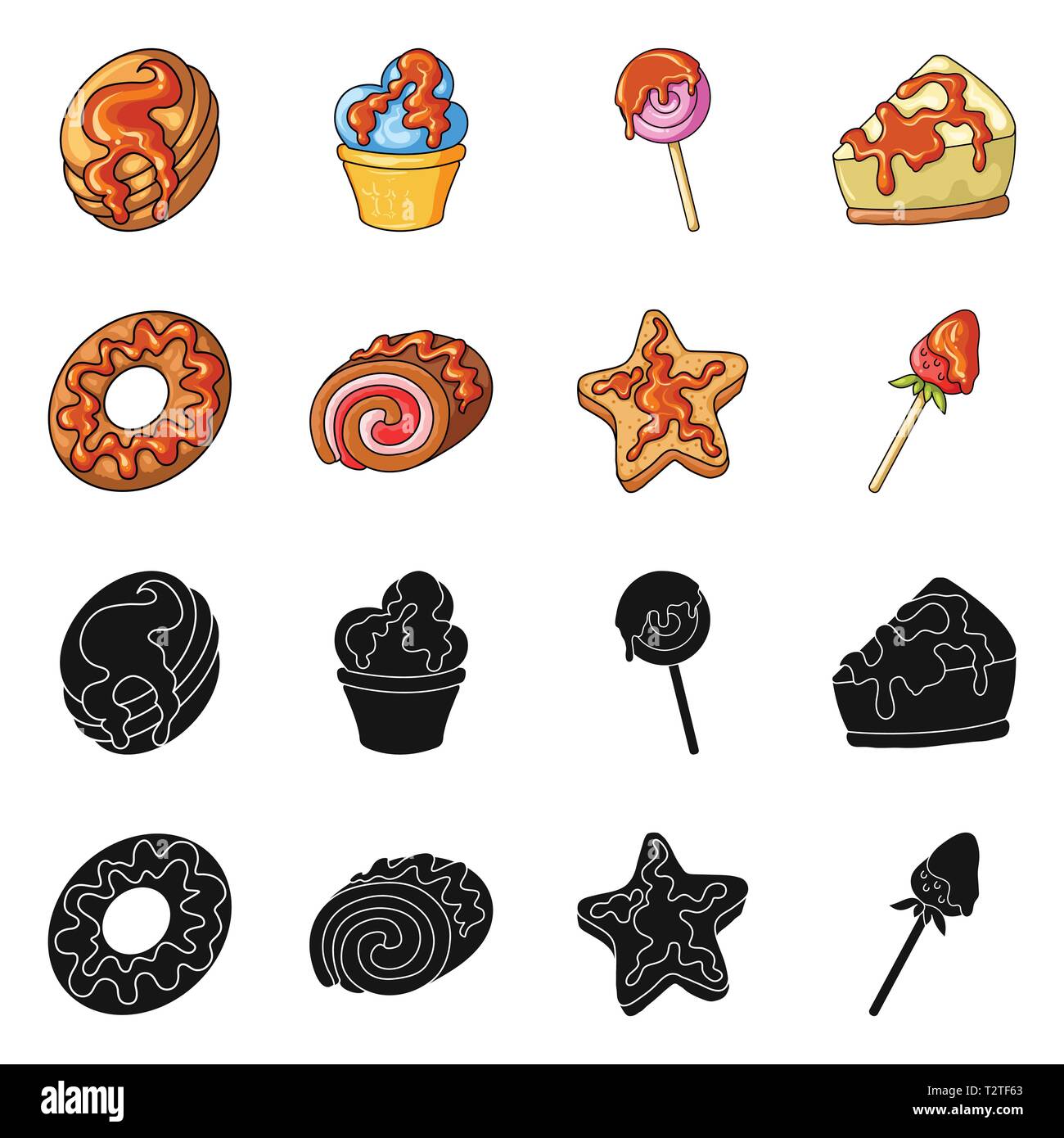 Vector design of confectionery and culinary icon. Collection of ...