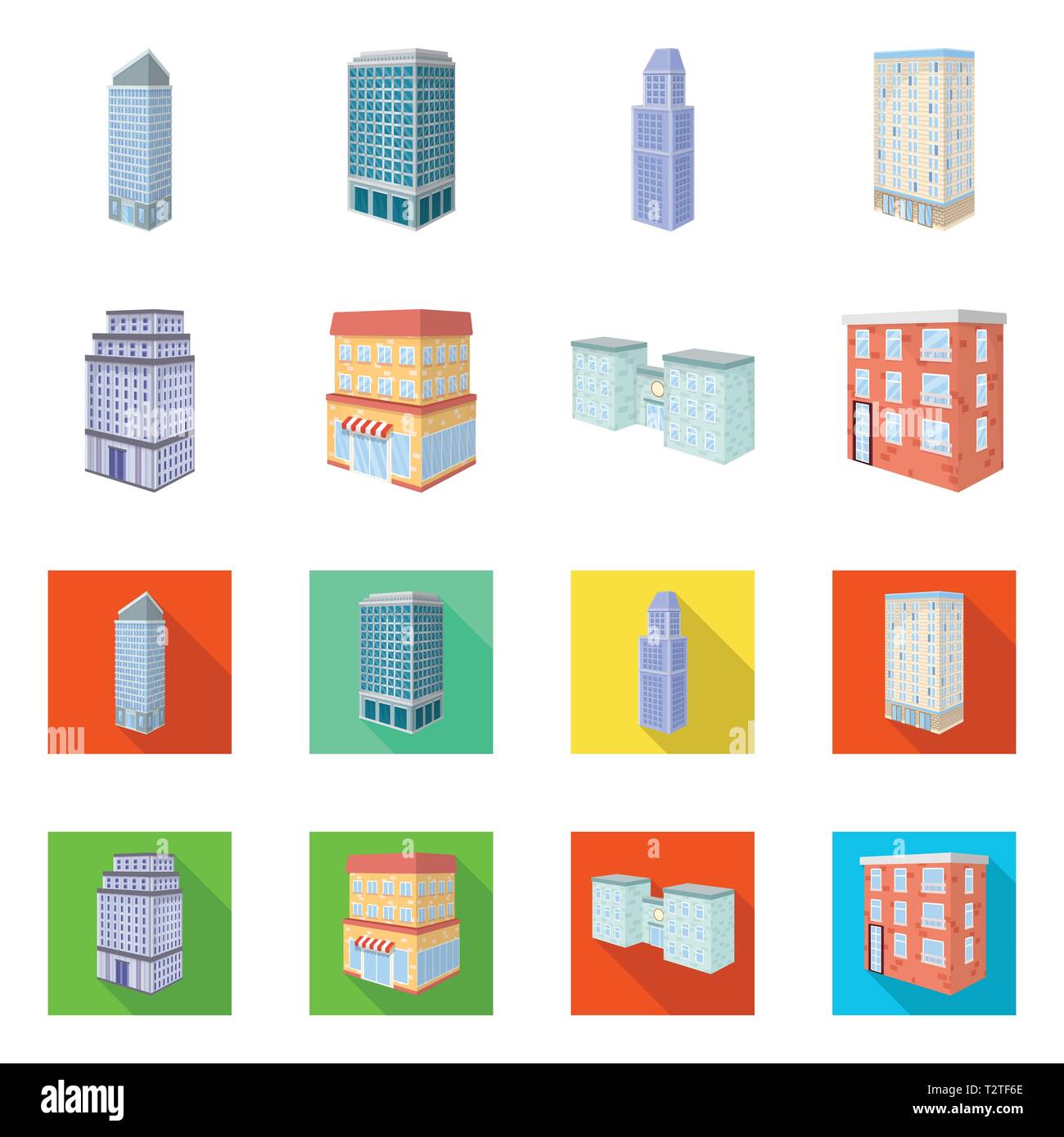 Vector illustration of construction and building symbol. Collection of ...