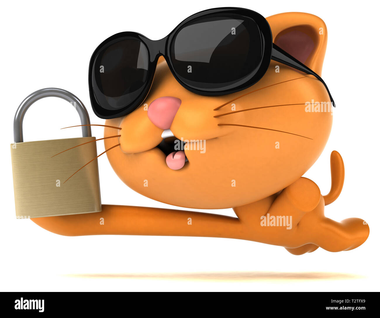 Fun cat - 3D Illustration Stock Photo - Alamy