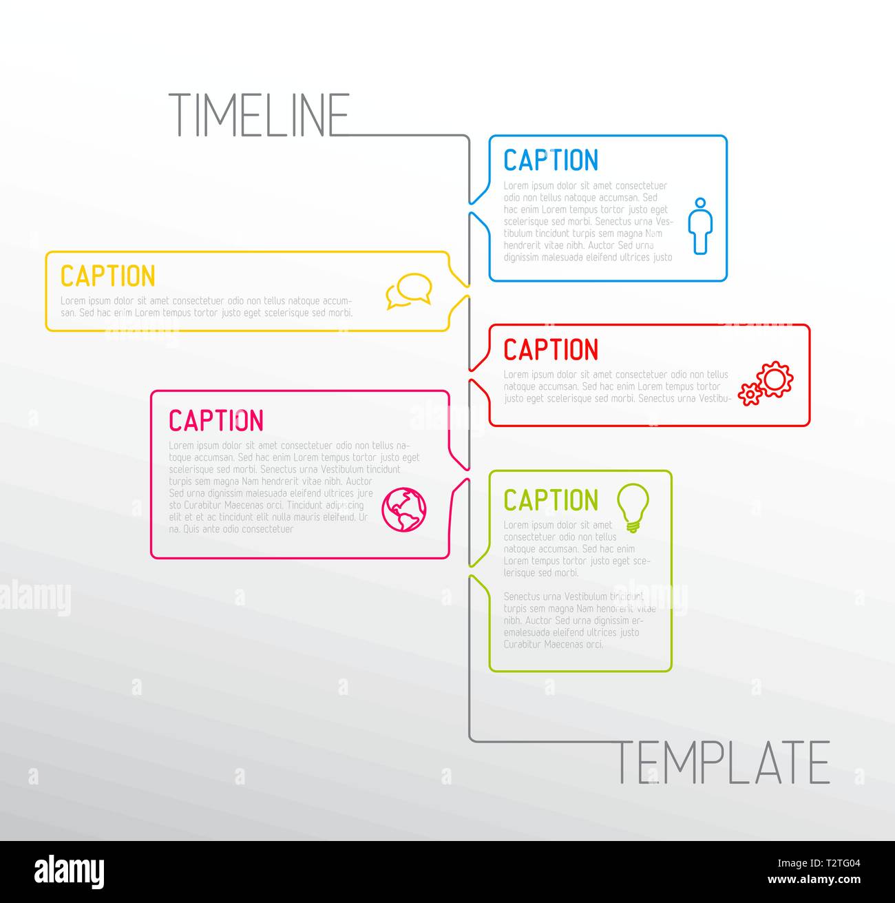 Vector Infographic timeline report template with icons made from thin ...