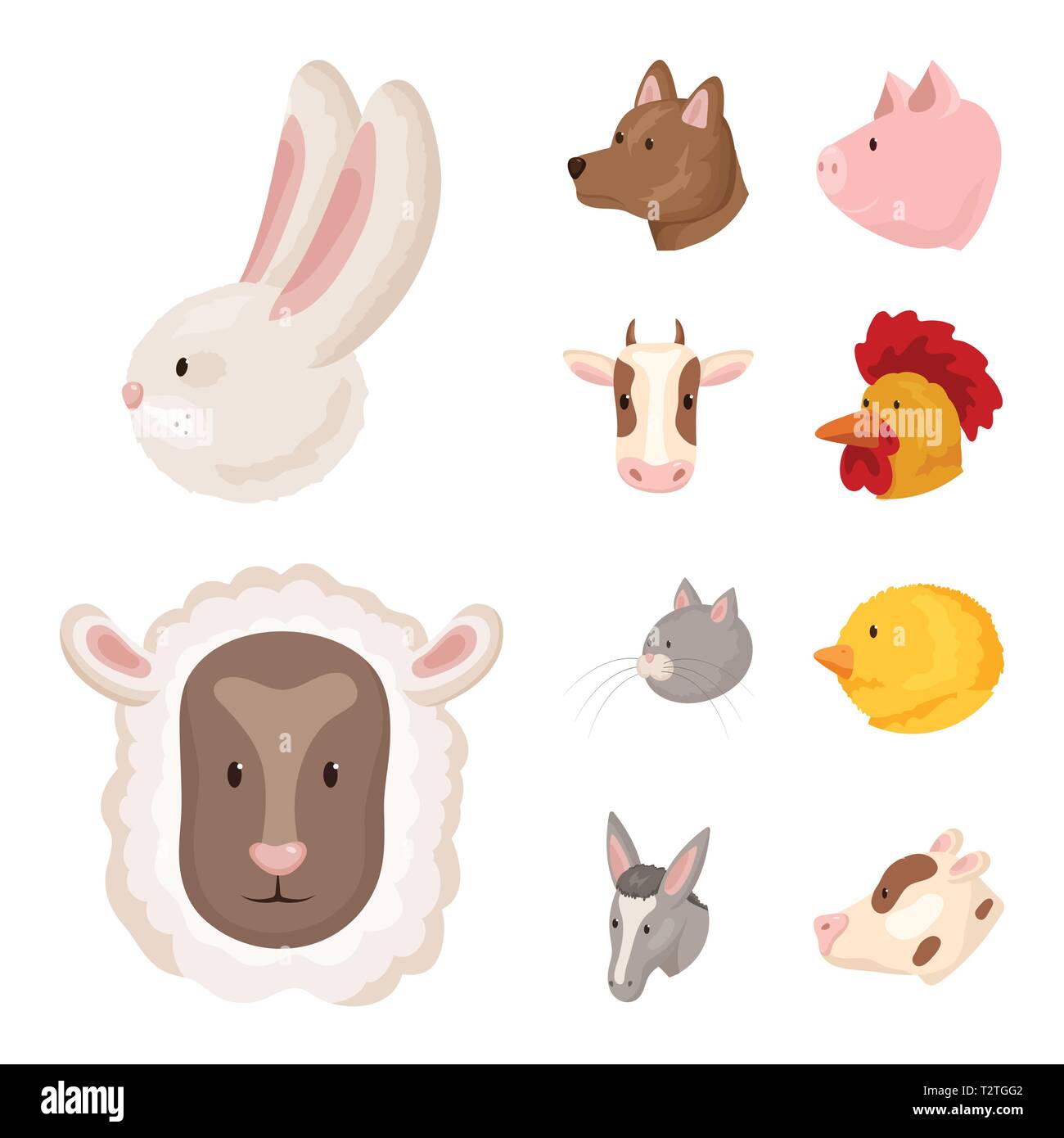 Vector design of farm and head symbol. Set of farm and homemade vector ...