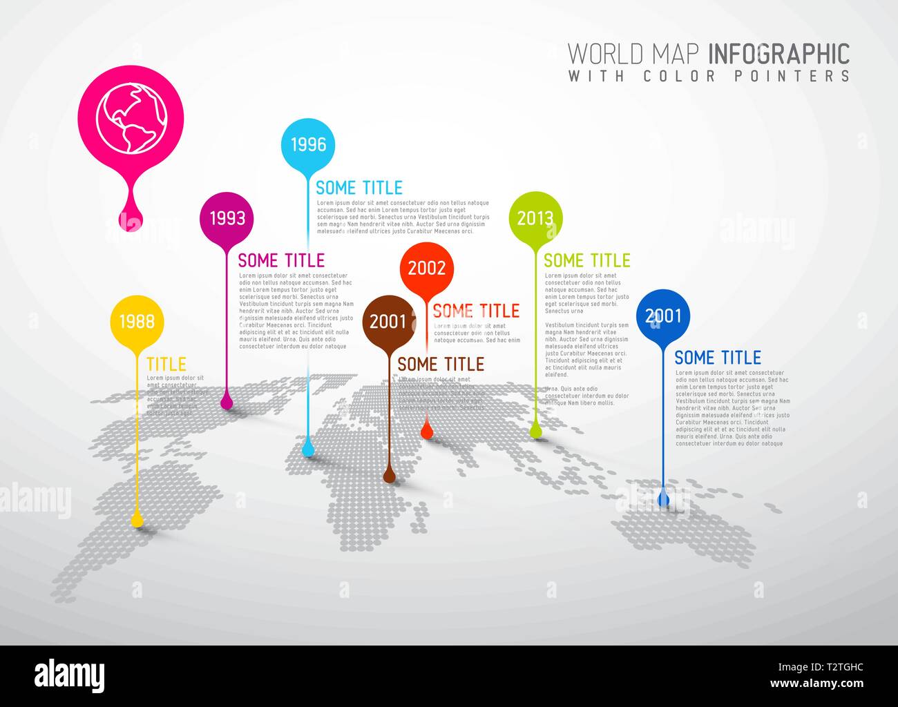 Light World map with pointer marks - communication concept Stock Vector Image & Art - Alamy