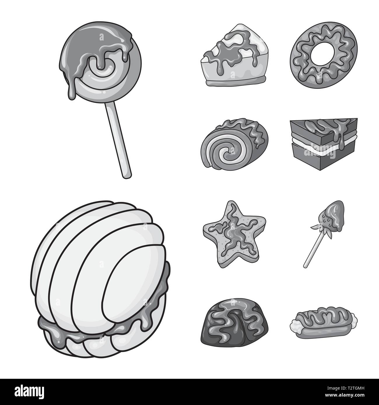 Vector design of sweet and caramel icon. Collection of sweet and ...