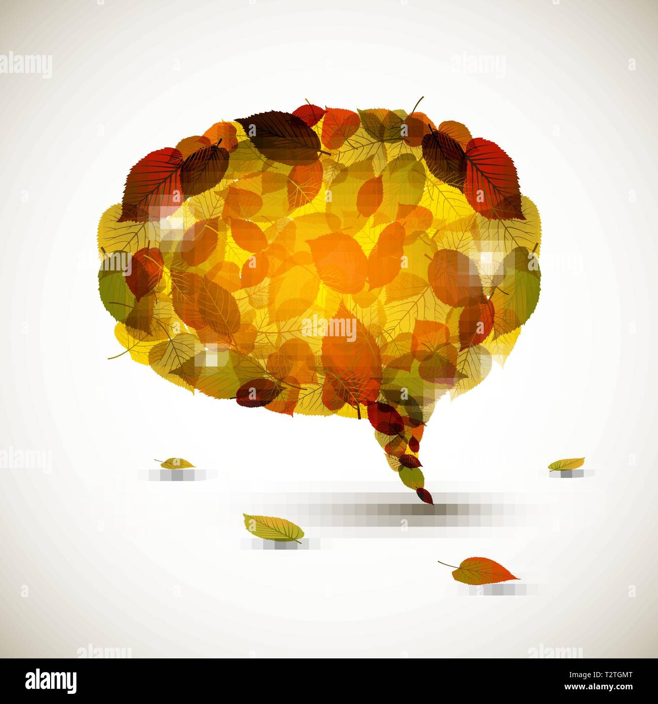 Speech bubble made of colorful autumn leafs with place for your text ...