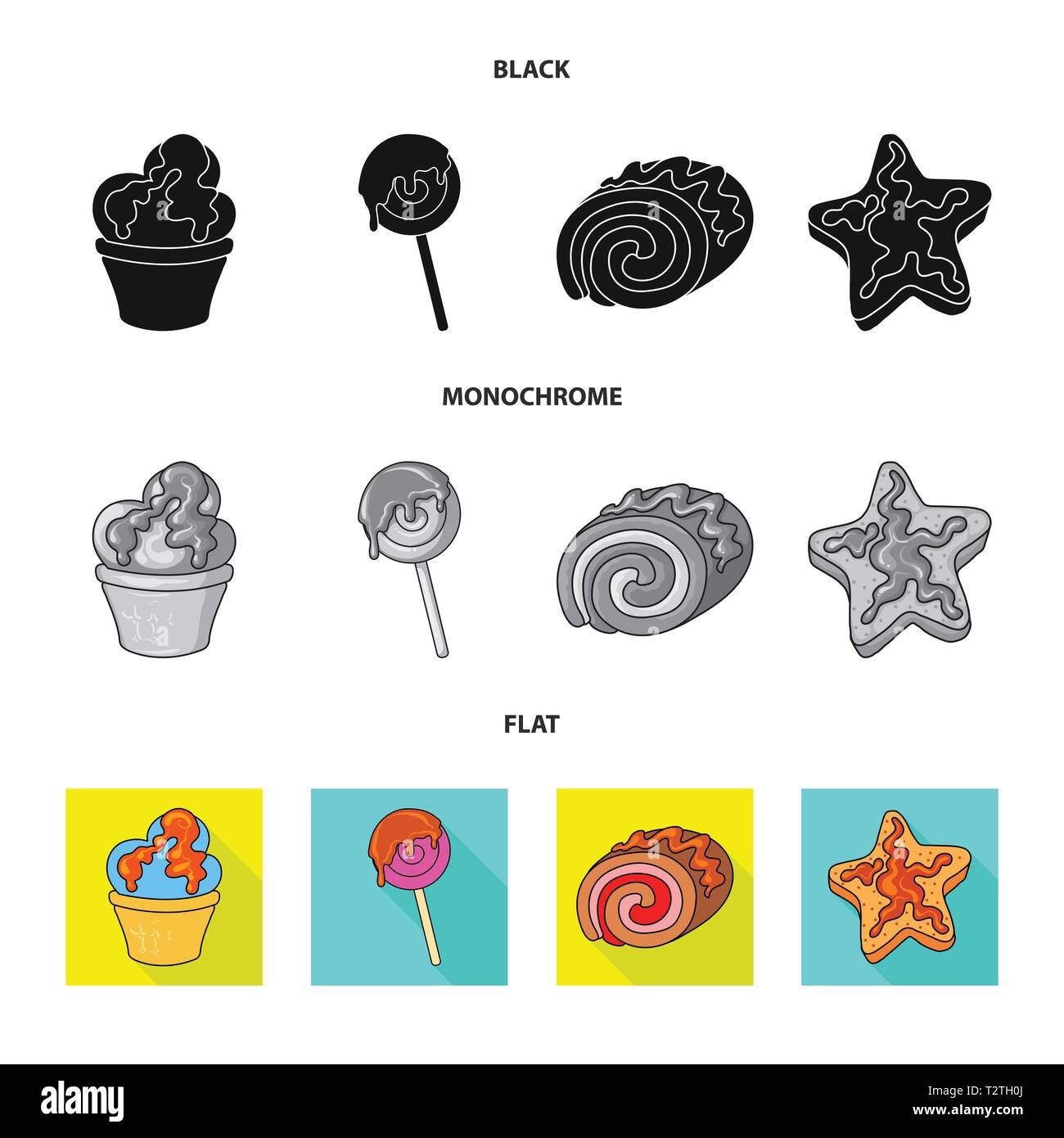 Vector illustration of confectionery and culinary sign. Set of ...