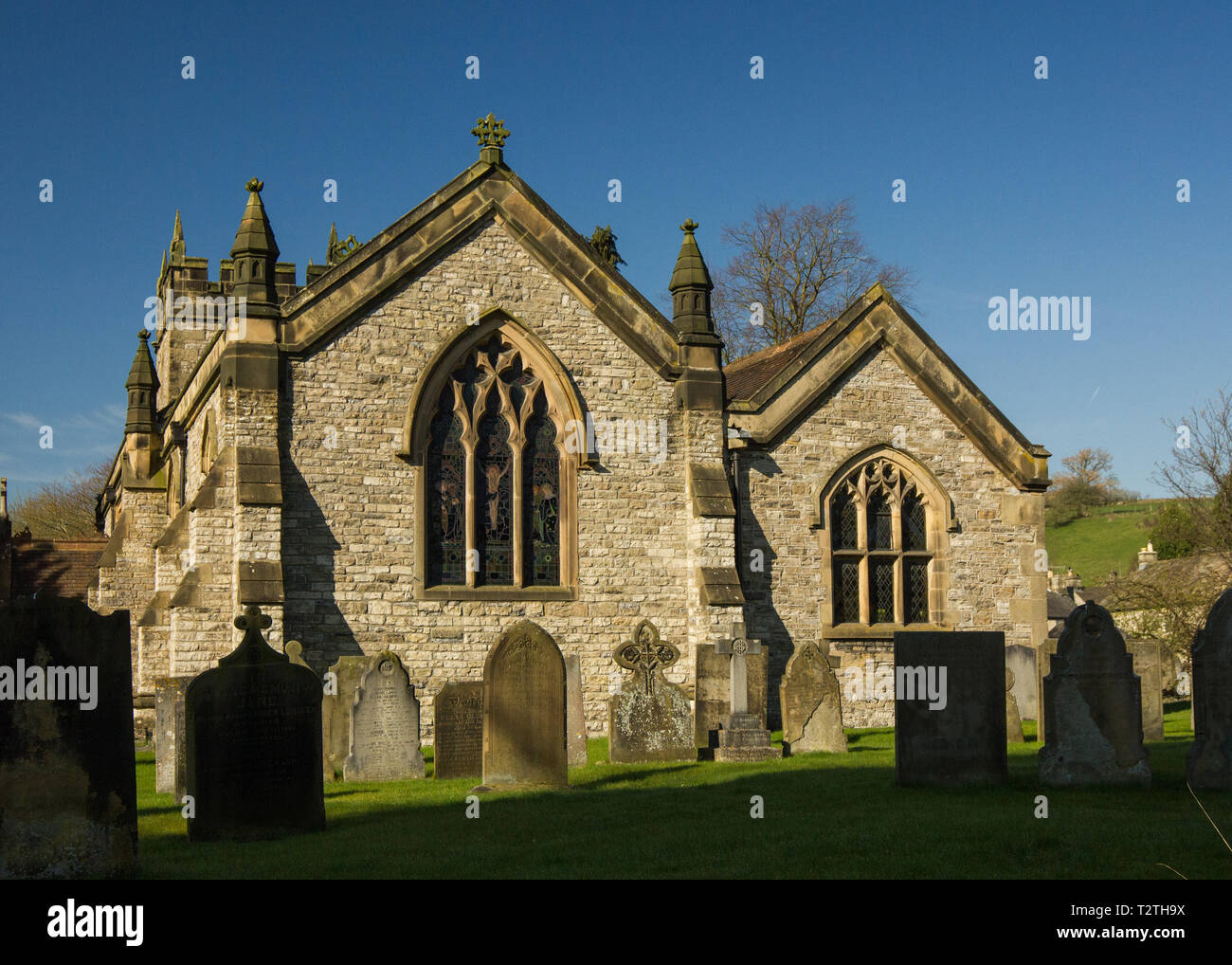 View of Holy Trinity Church, Ashford in the Water - Derbyshire, Peak ...