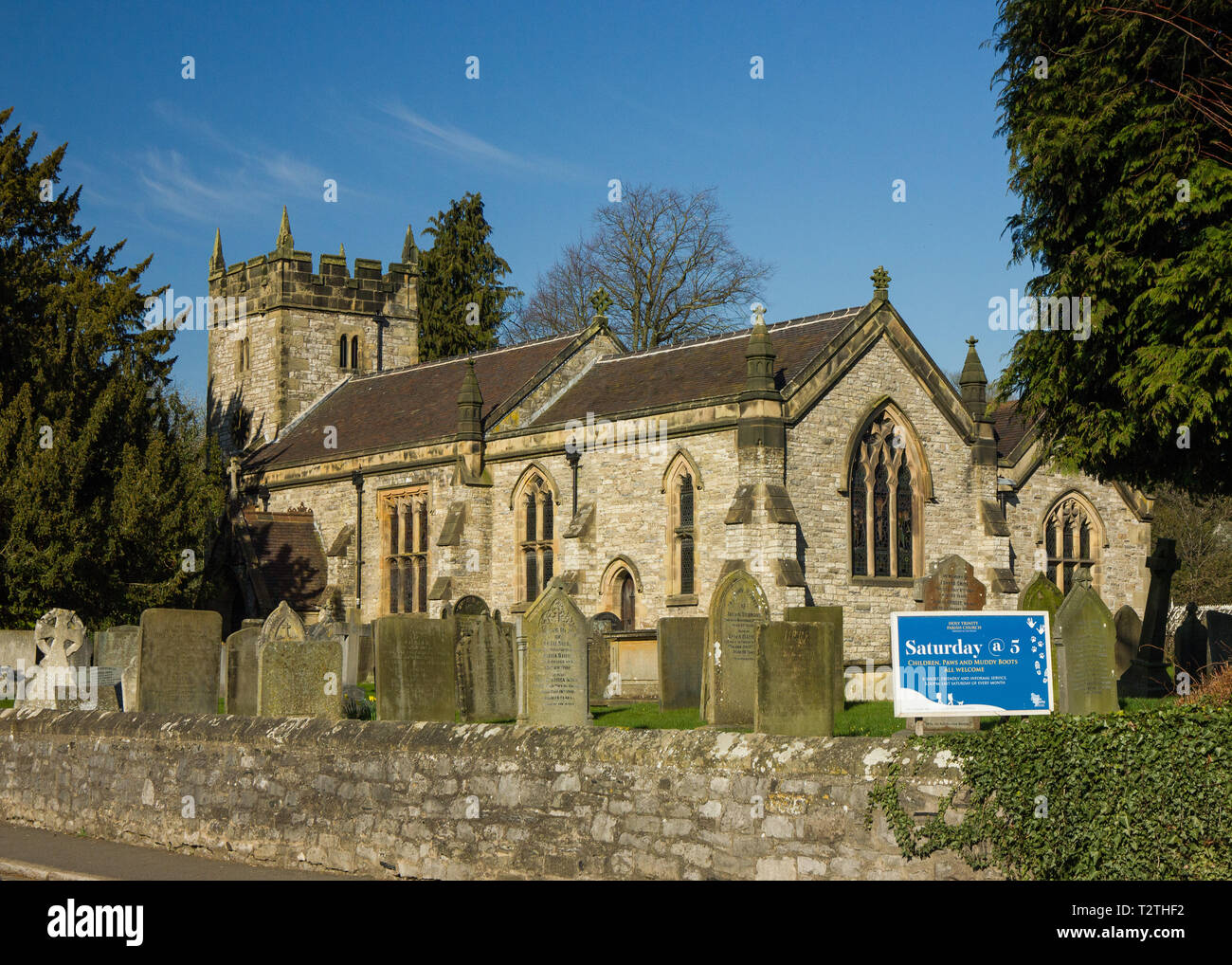 View of Holy Trinity Church, Ashford in the Water - Derbyshire, Peak ...