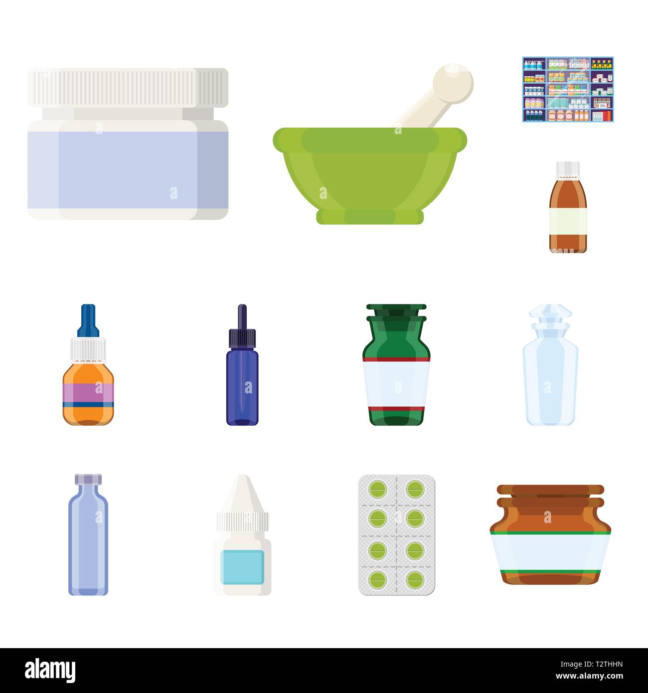 Isolated object of pharmacy and pharmaceutical logo. Set of pharmacy ...