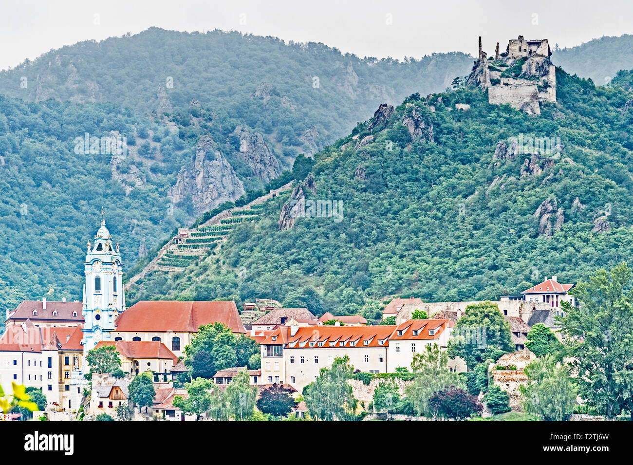 Durnstein clock tower hi-res stock photography and images - Alamy