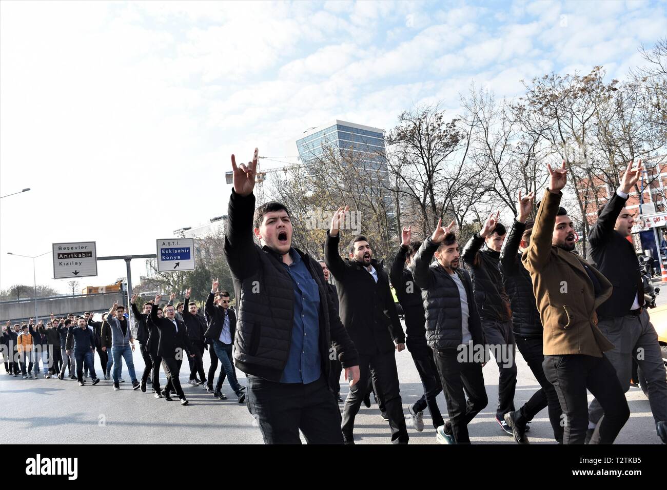 Ankara, Turkey. 4th Apr, 2019. Supporters of the Nationalist Movement ...