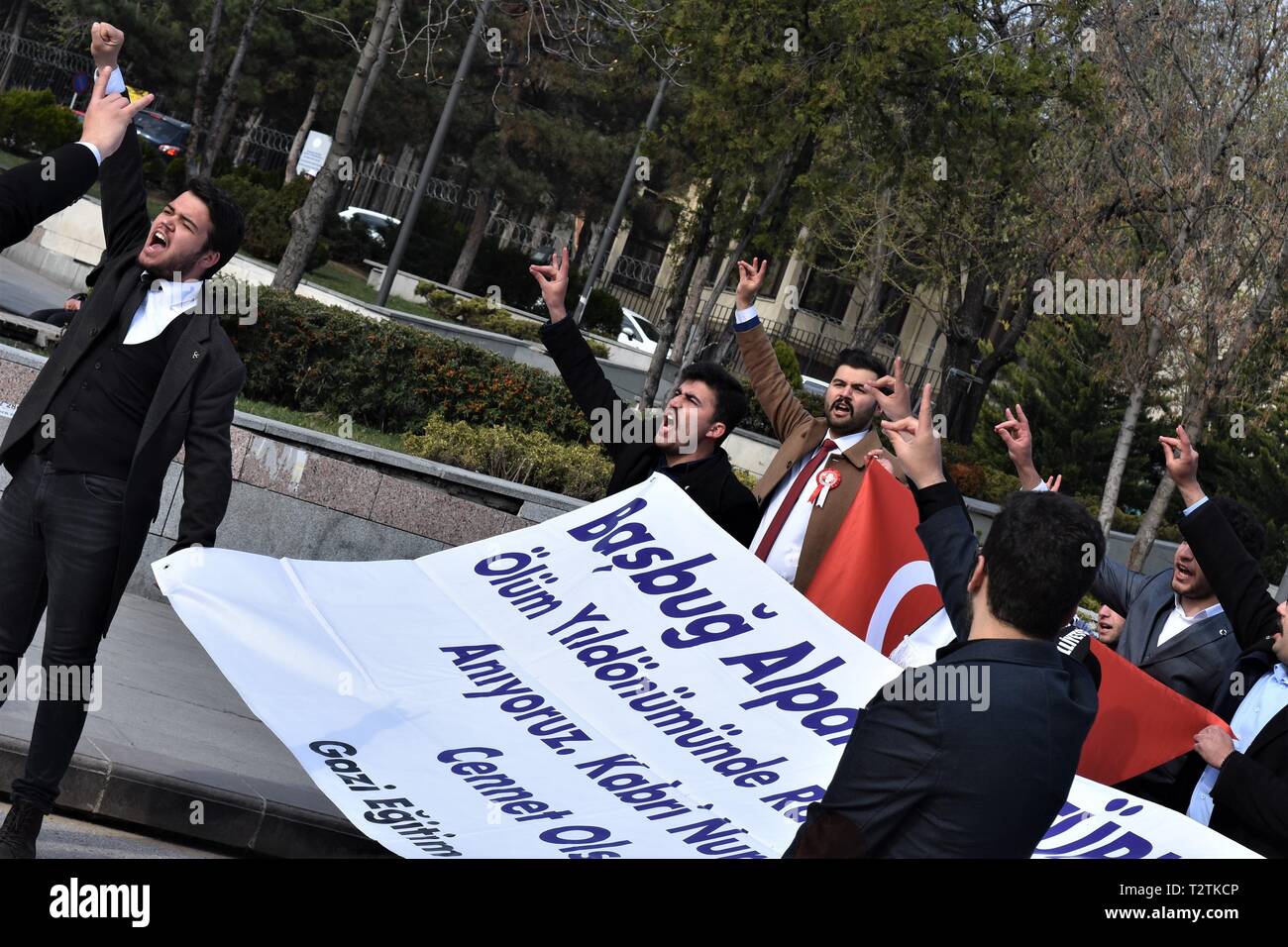 Ankara, Turkey. 4th Apr, 2019. Supporters of the Nationalist Movement ...