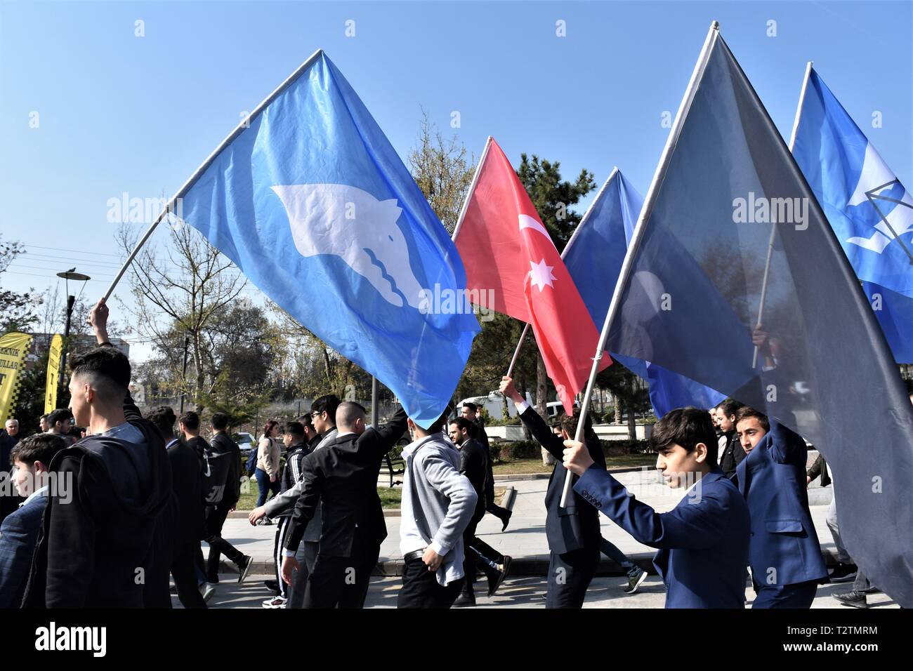 Ankara, Turkey. 4th Apr, 2019. Supporters of the Nationalist Movement ...