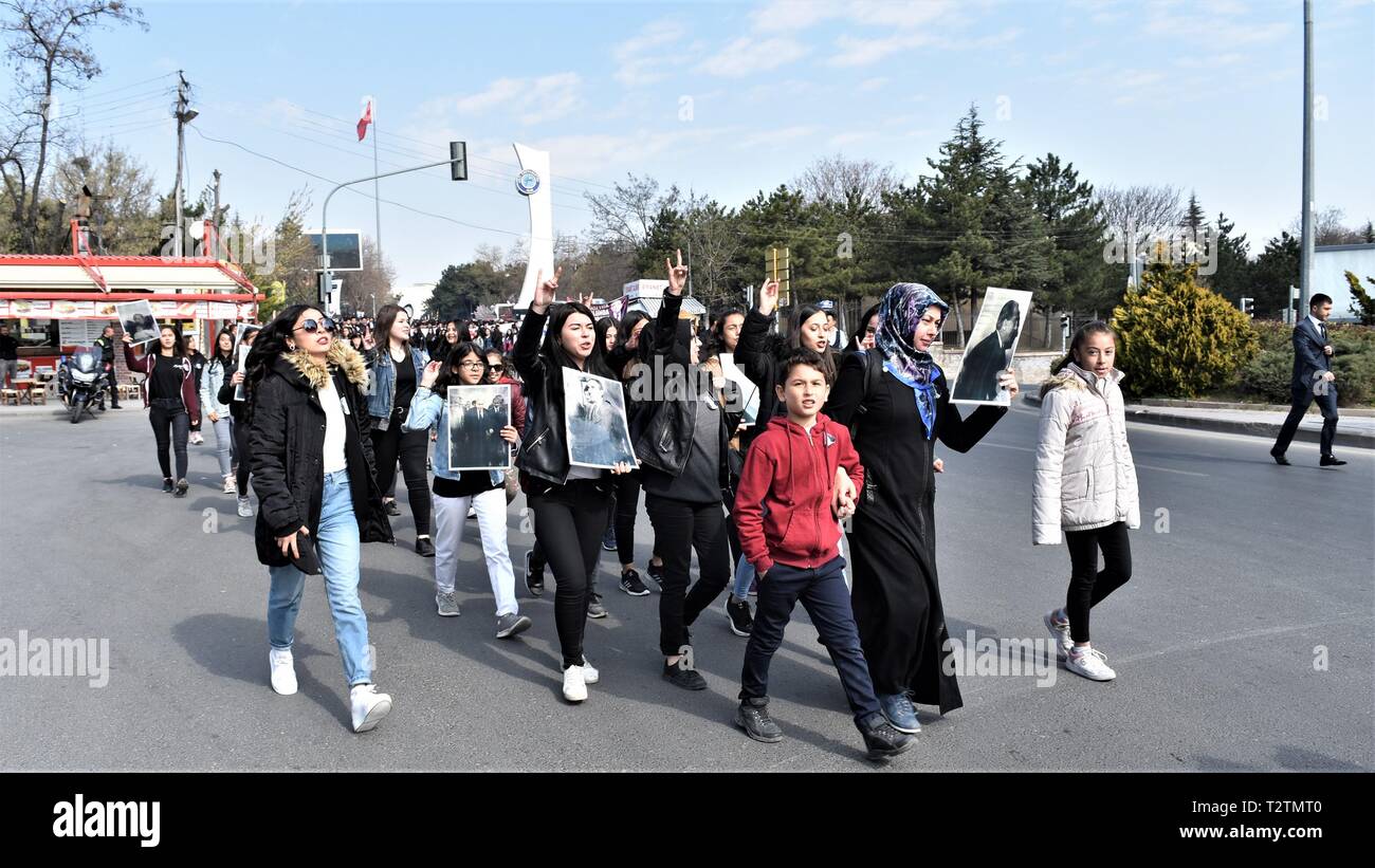 Ankara, Turkey. 4th Apr, 2019. Supporters of the Nationalist Movement ...