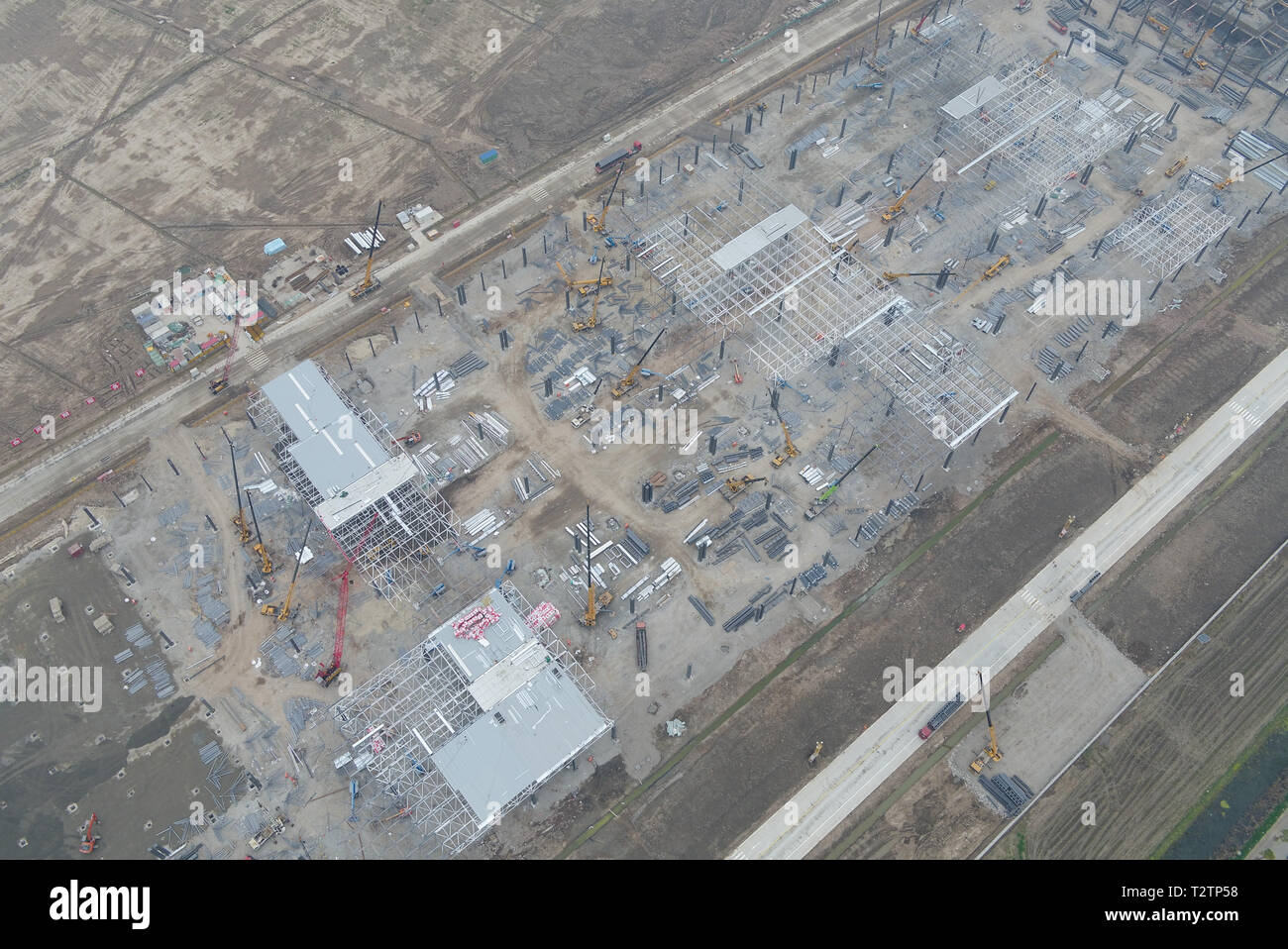 Shanghai. 3rd Apr, 2019. Aerial photo taken on April 3, 2019 shows the ...