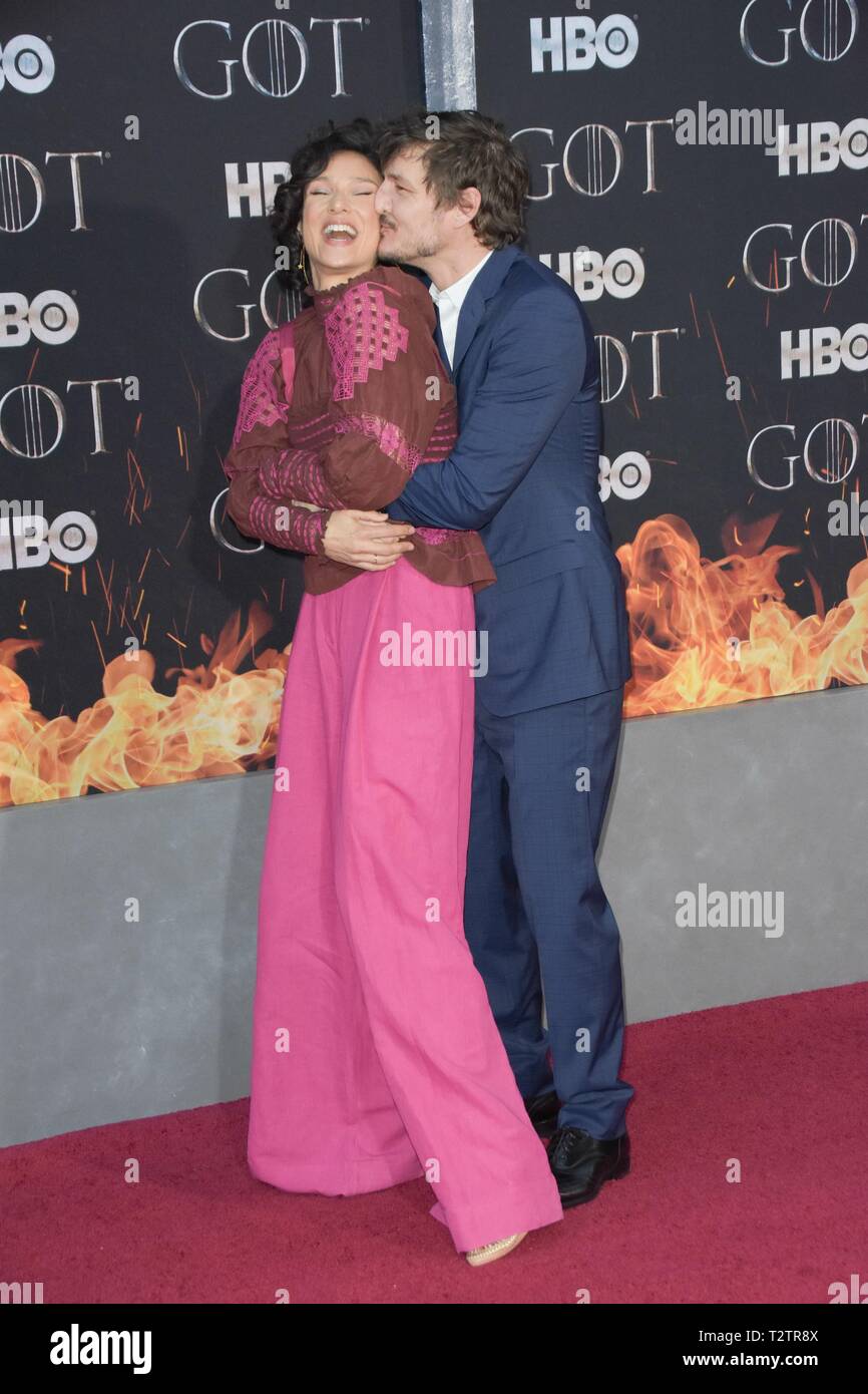 NEW YORK, NY - APRIL 3: Pedro Pascal and Indira Varma attend the ...