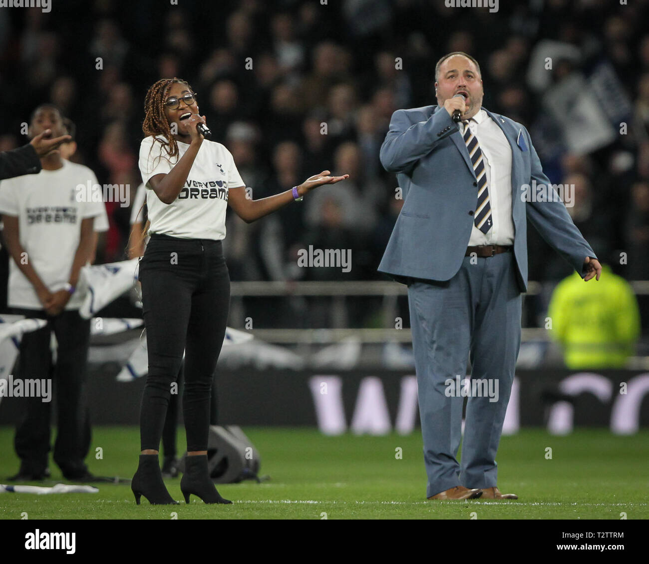 London, UK. 3rd Apr 2019. Lanys Matthews and Wynne Evans perform during ...