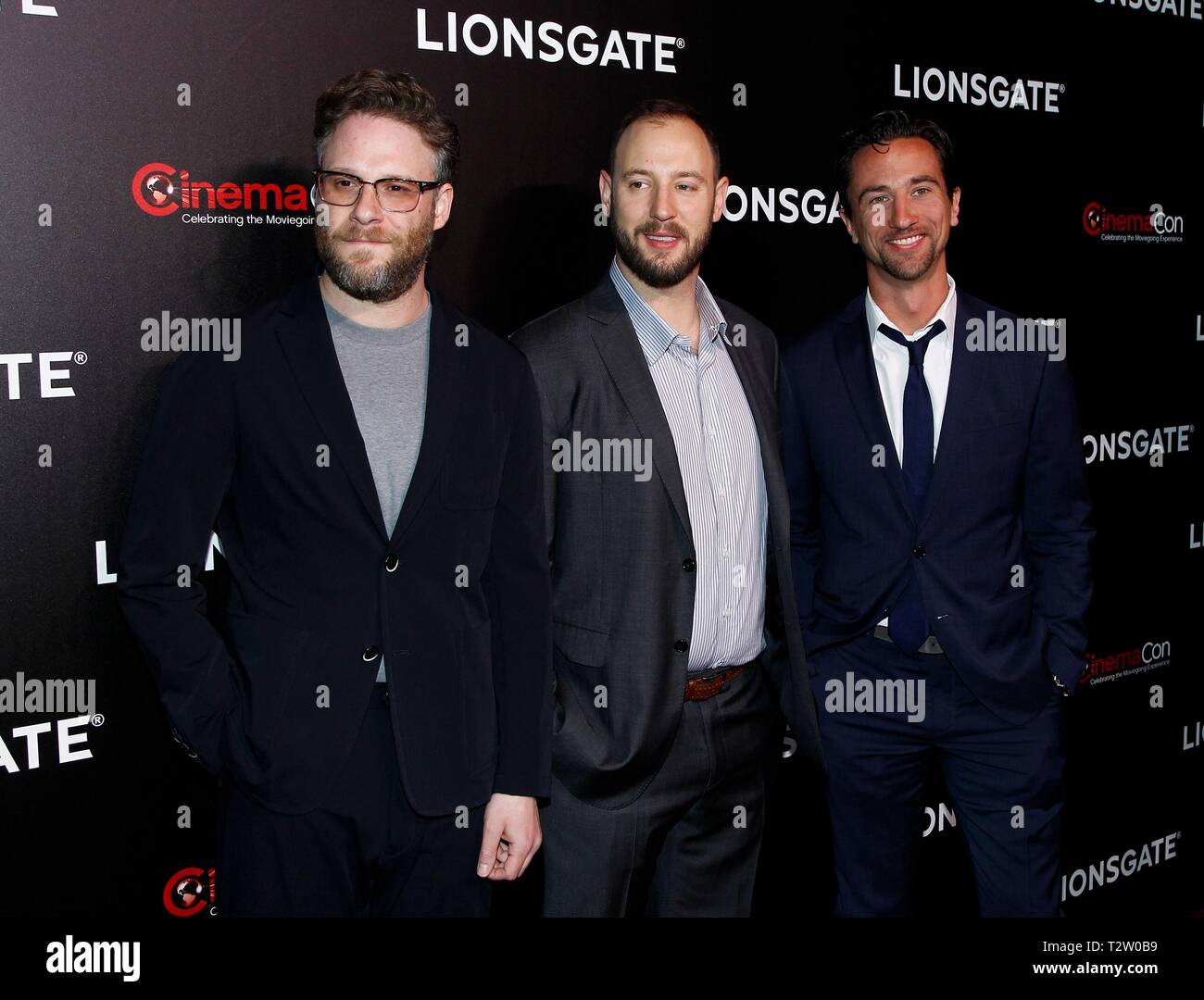 Las Vegas, NV, USA. 4th Apr, 2019. Seth Rogan, Evan Goldberg, James ...