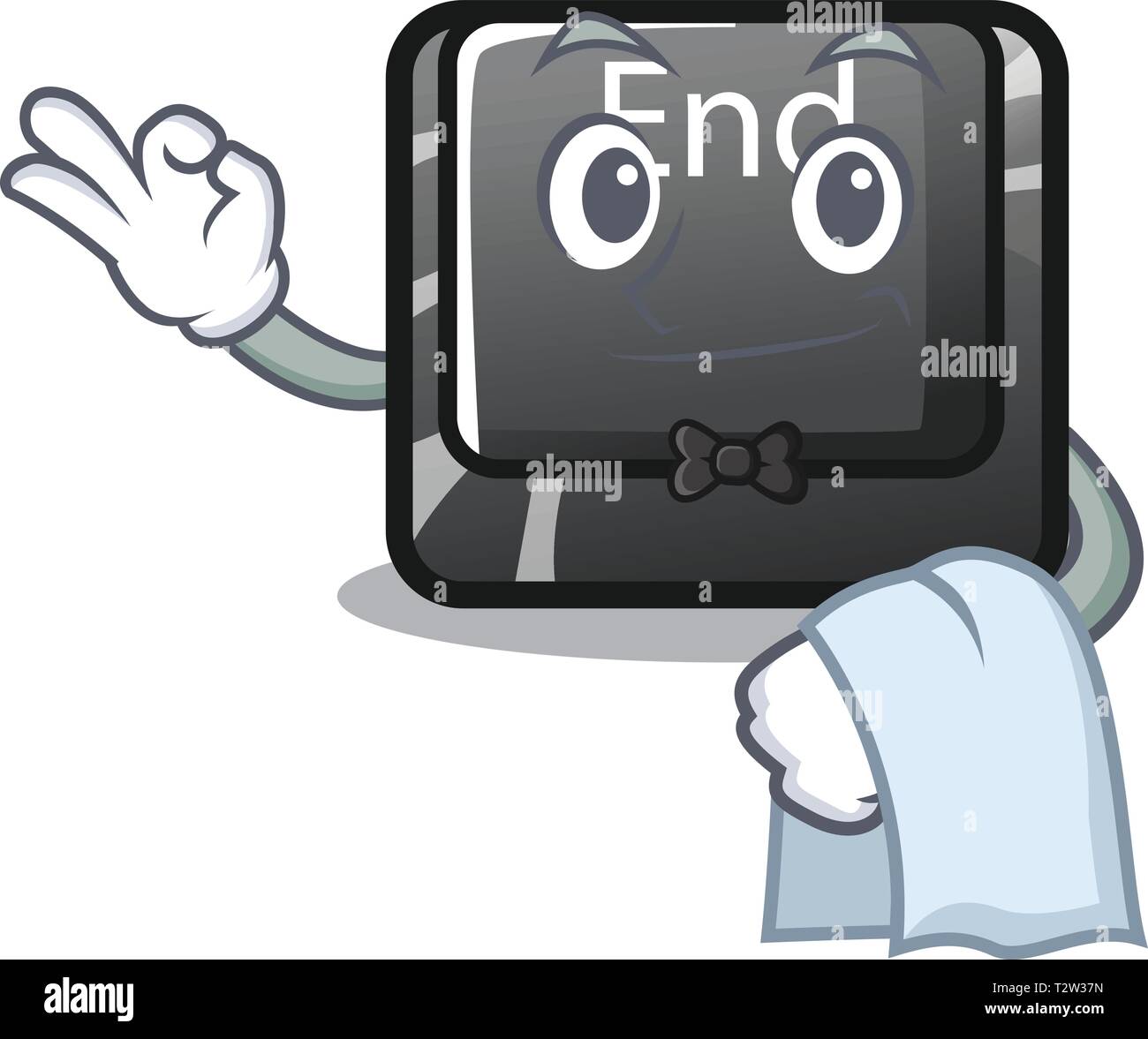 Waiter button end isolated in the cartoon vector illustration Stock ...