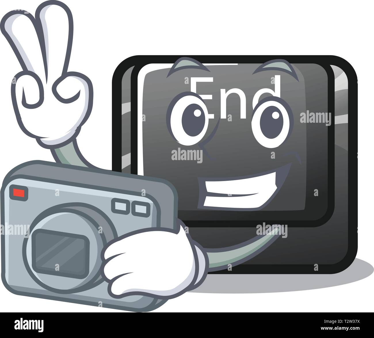 Photographer button end isolated in the cartoon vector illustration ...