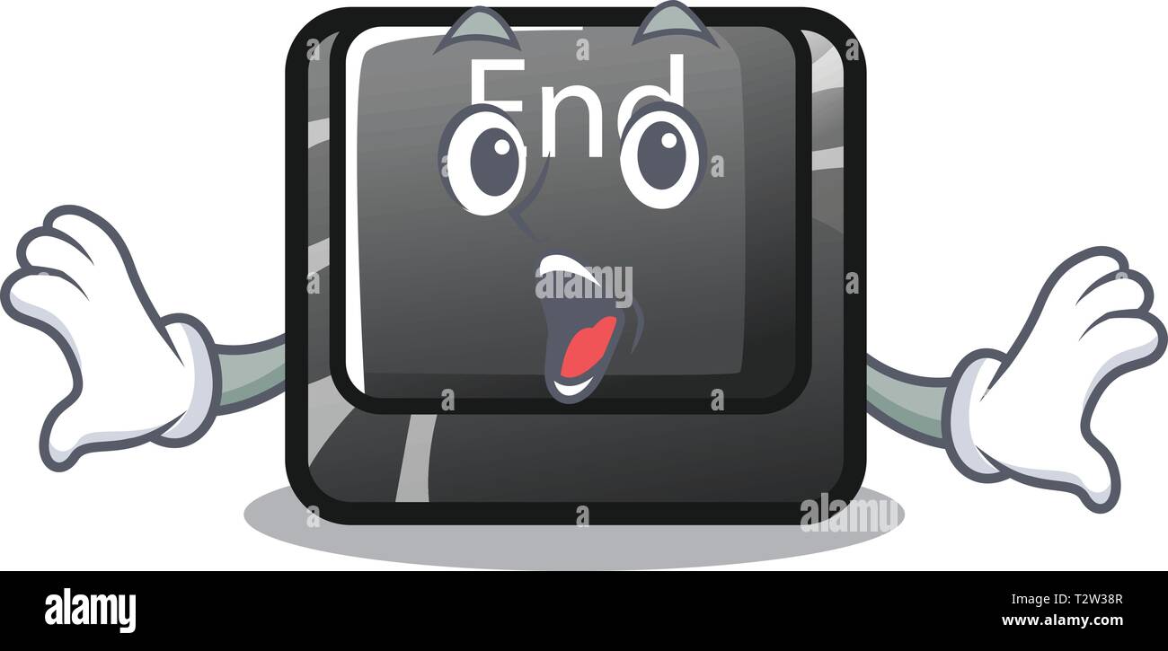 Surprised button end isolated in the cartoon vector illustration Stock ...