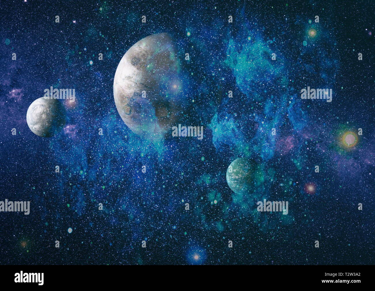Star field in deep space many light years far from the Earth. Elements ...