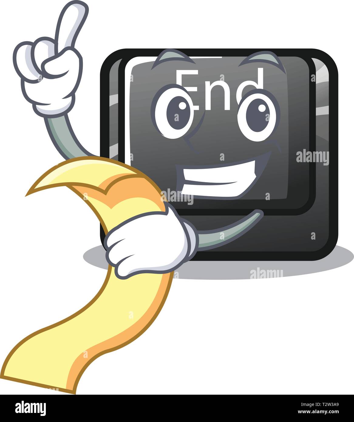 With menu button end isolated in the cartoon vector illustration Stock ...