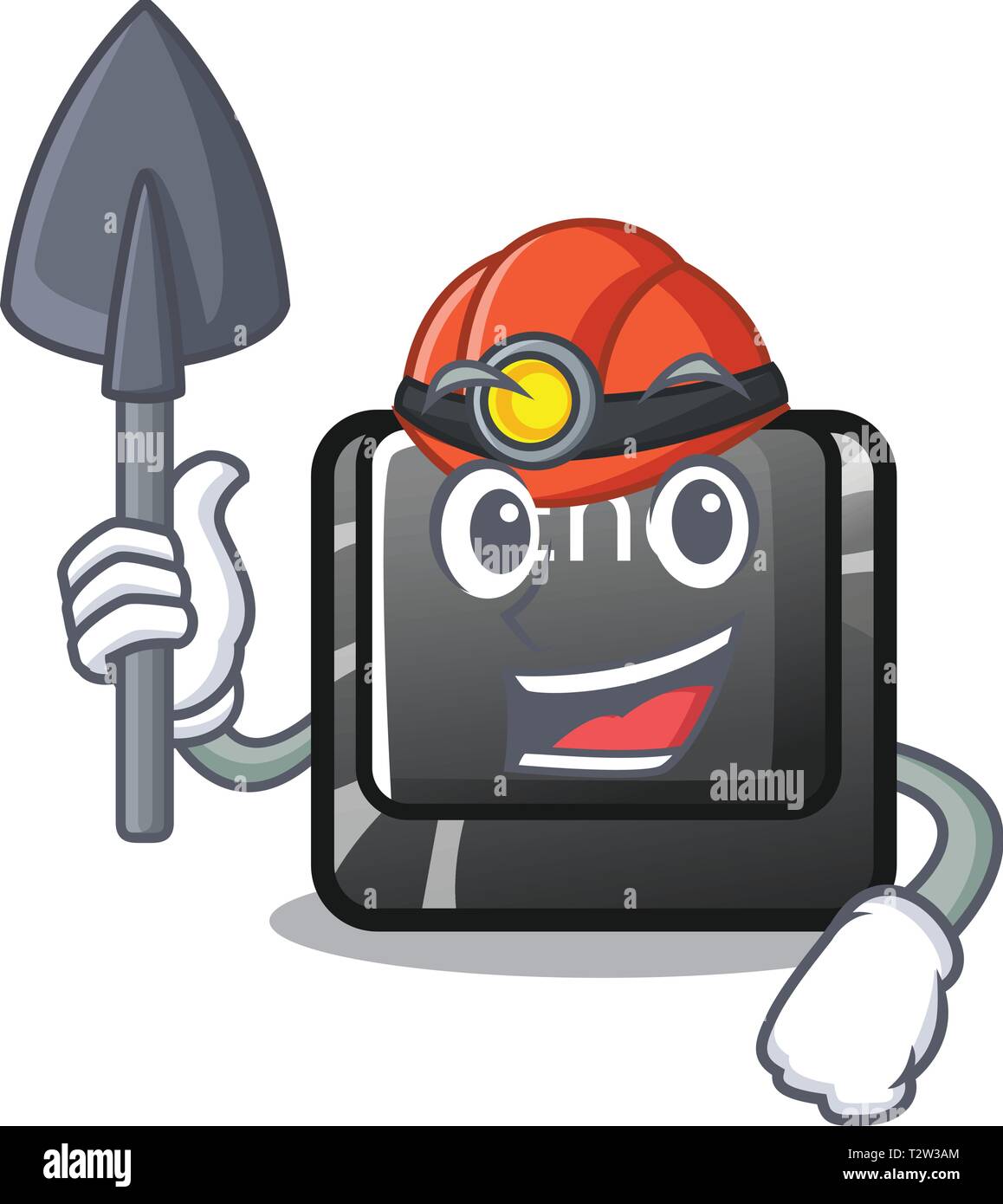 Miner button end isolated in the cartoon vector illustration Stock ...