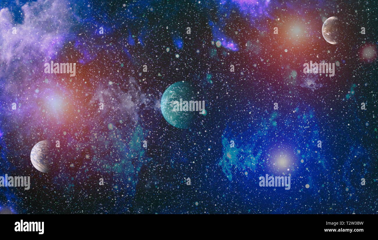 Futuristic abstract space background. Night sky with stars and nebula ...