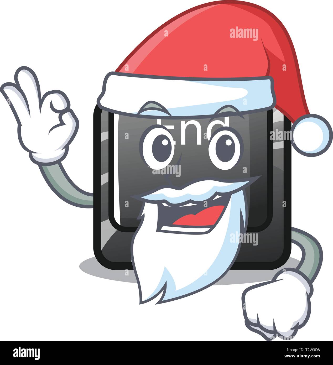 Santa end button located on cartoon keyboard vector illustration Stock ...