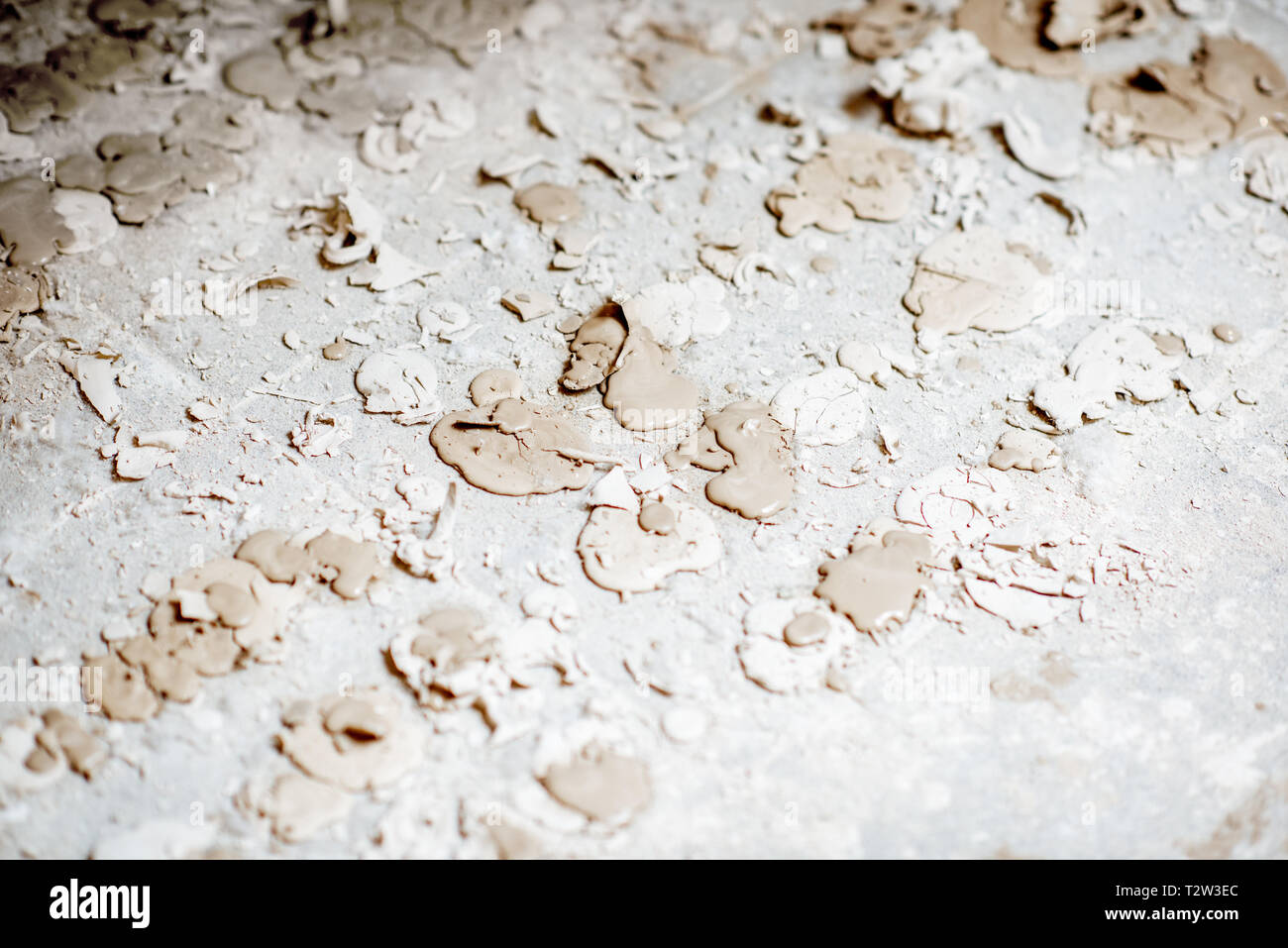 Floor with gypsum spots and smears, background image Stock Photo - Alamy