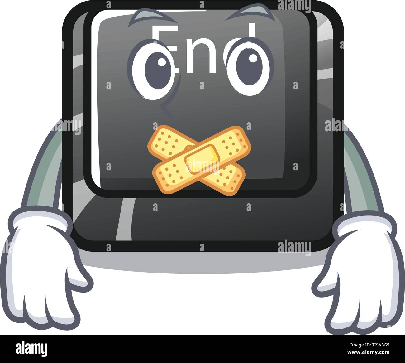 Silent end button located on cartoon keyboard vector illustration Stock ...