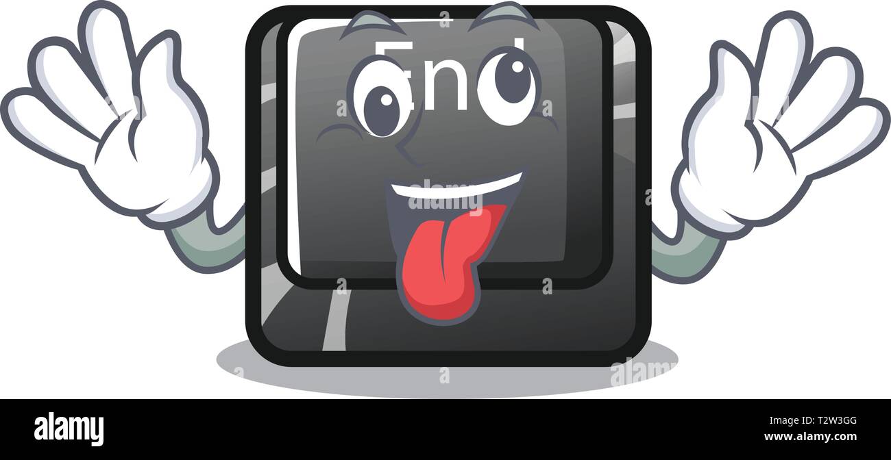 Crazy end button located on cartoon keyboard vector illustration Stock ...