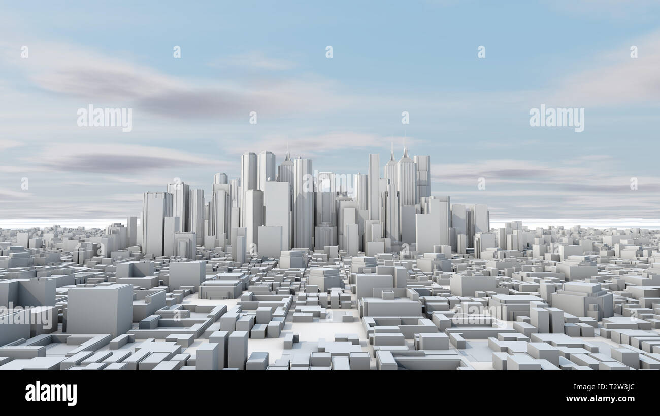 3d rendering of a city skyline Stock Photo - Alamy