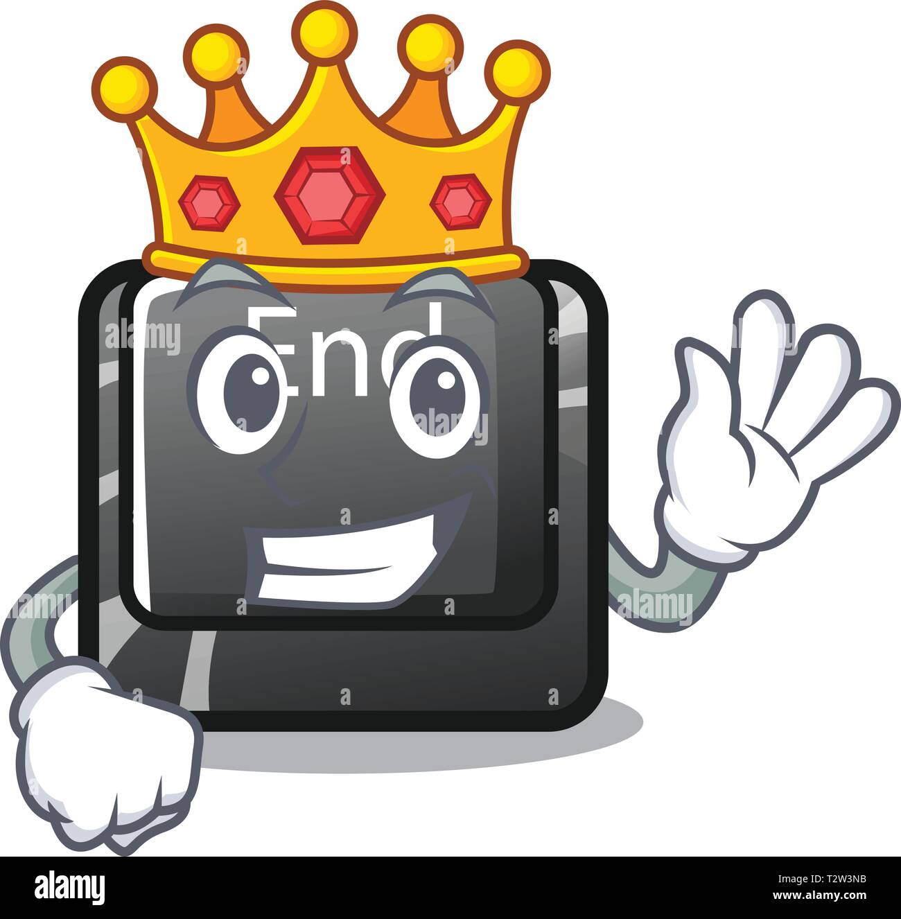 King end button located on cartoon keyboard vector illustration Stock ...