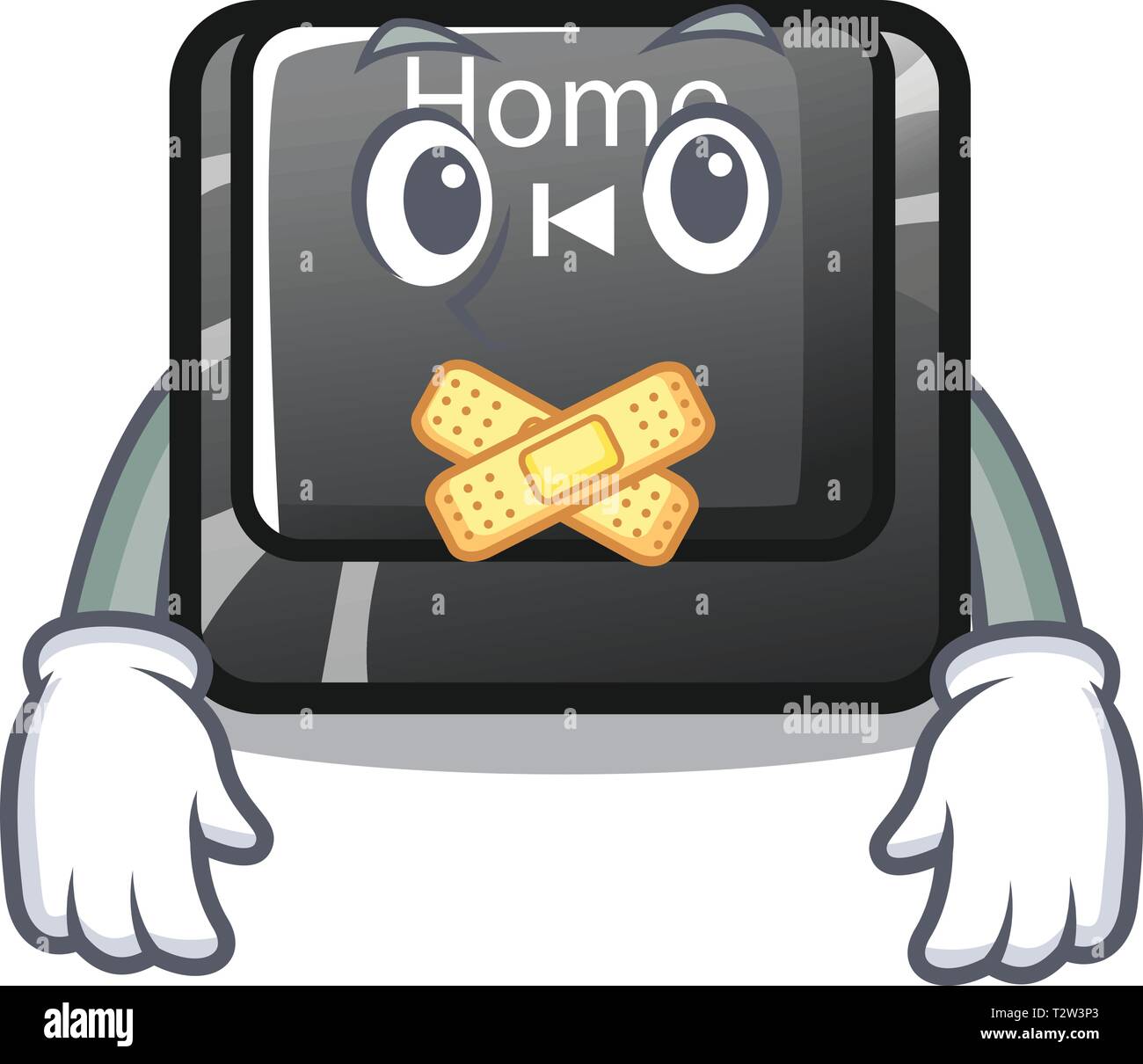 Silent button home in the cartoon shape vector illustration Stock ...