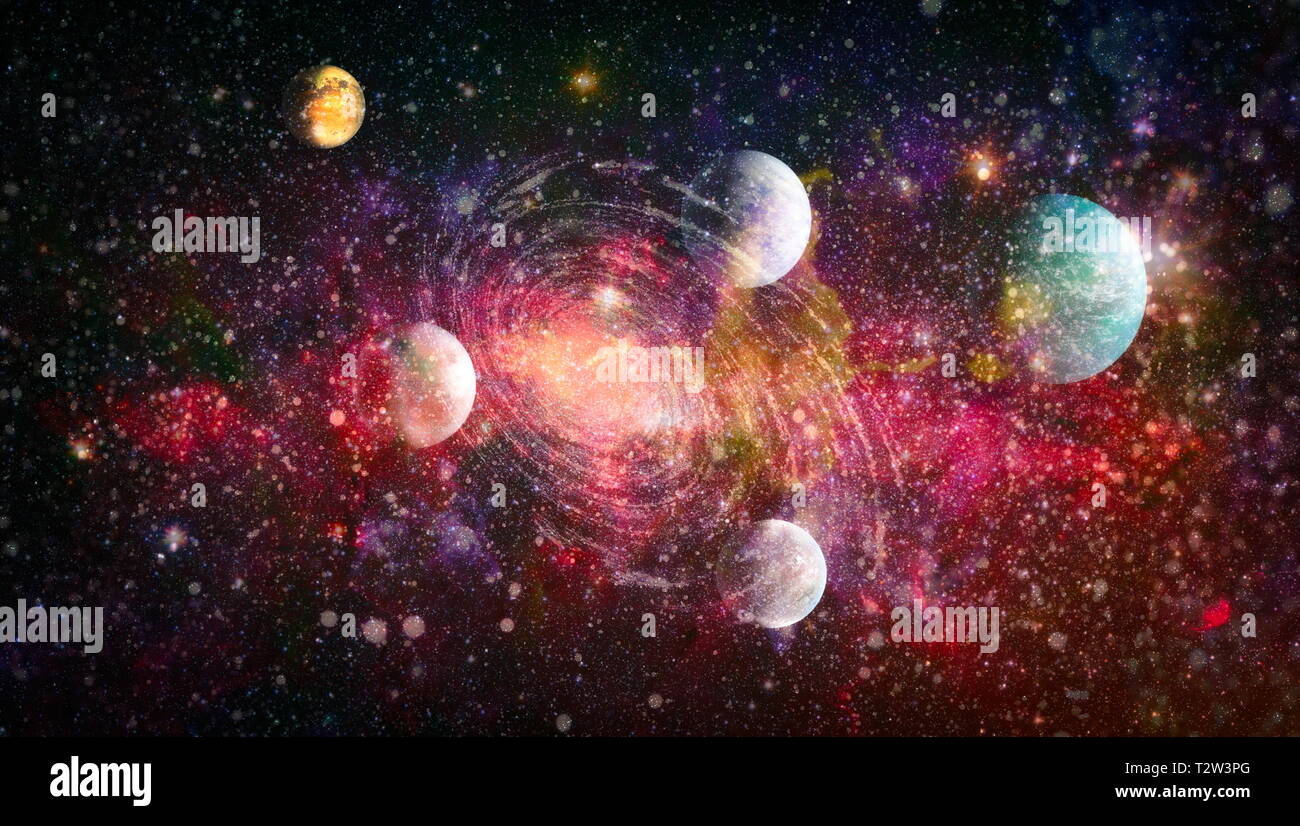 nebula and open cluster of stars in the universe.Beautiful nebula ...