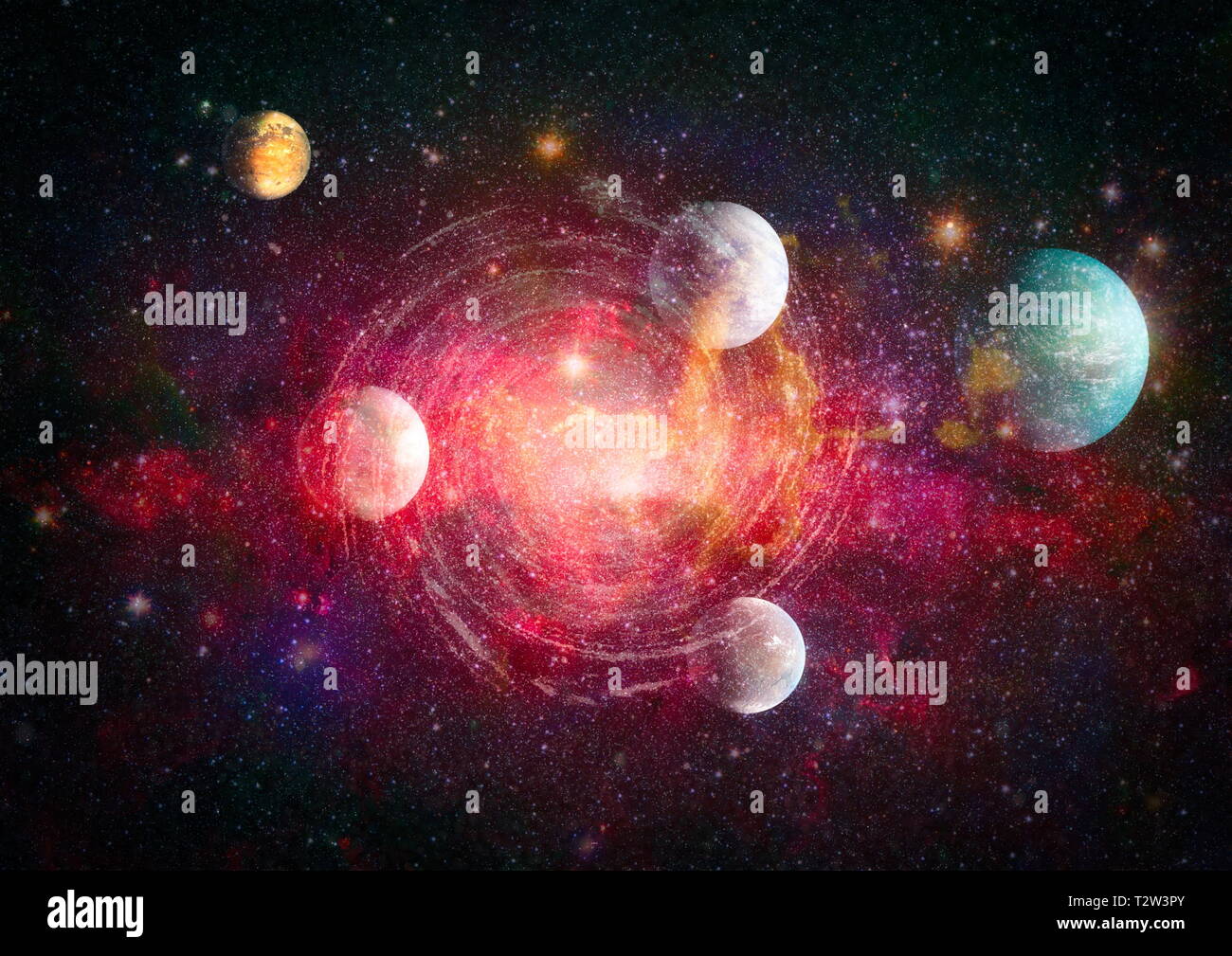 nebula and open cluster of stars in the universe.Beautiful nebula ...