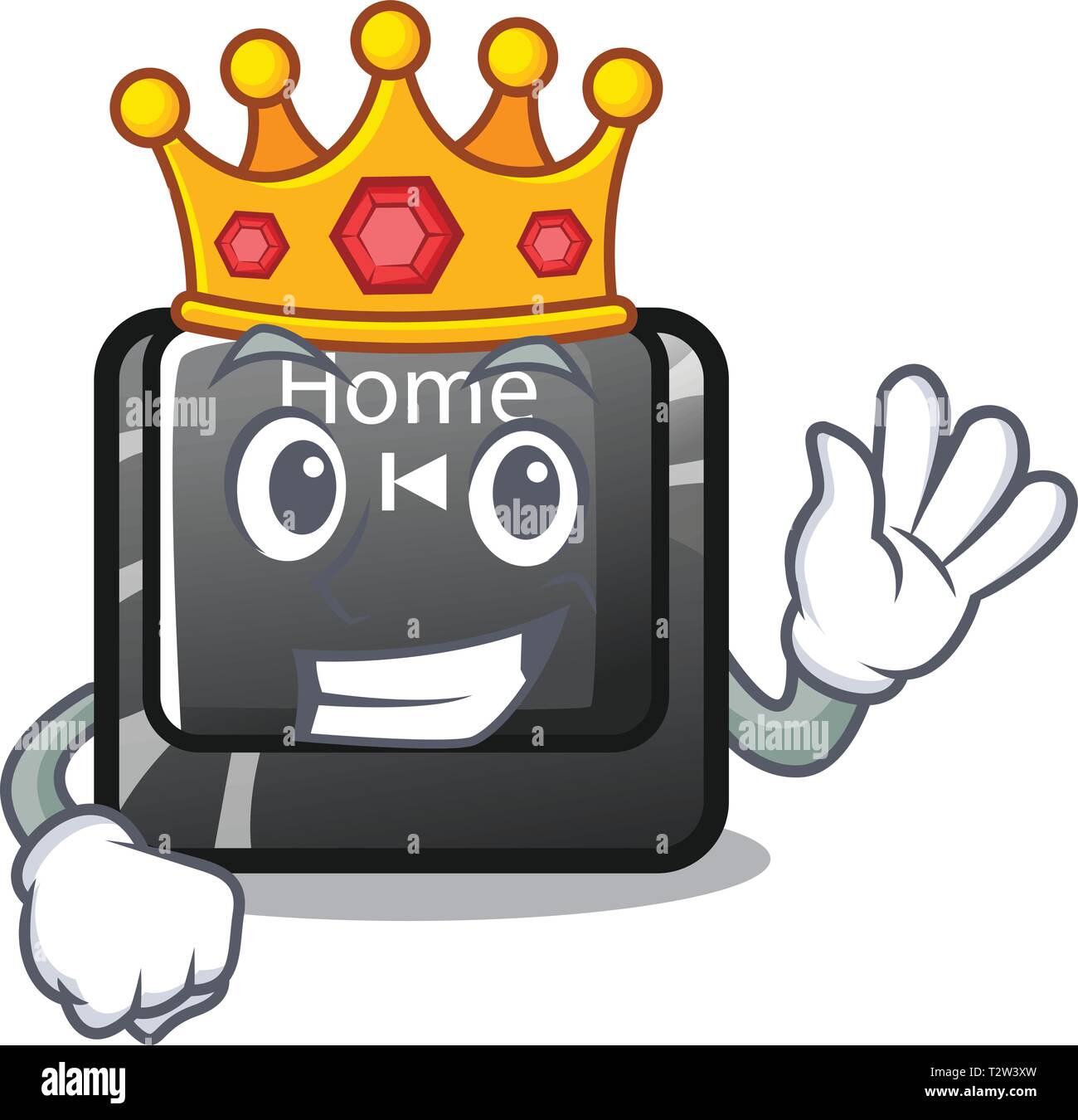 King button home in the cartoon shape vector illustration Stock Vector ...