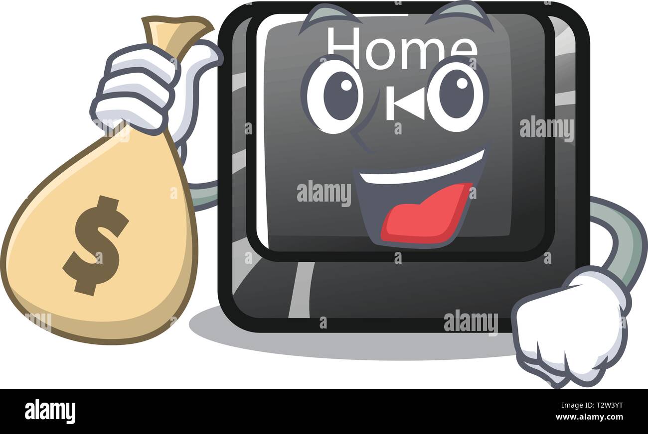 With money bag home button located on character keyboard vector ...