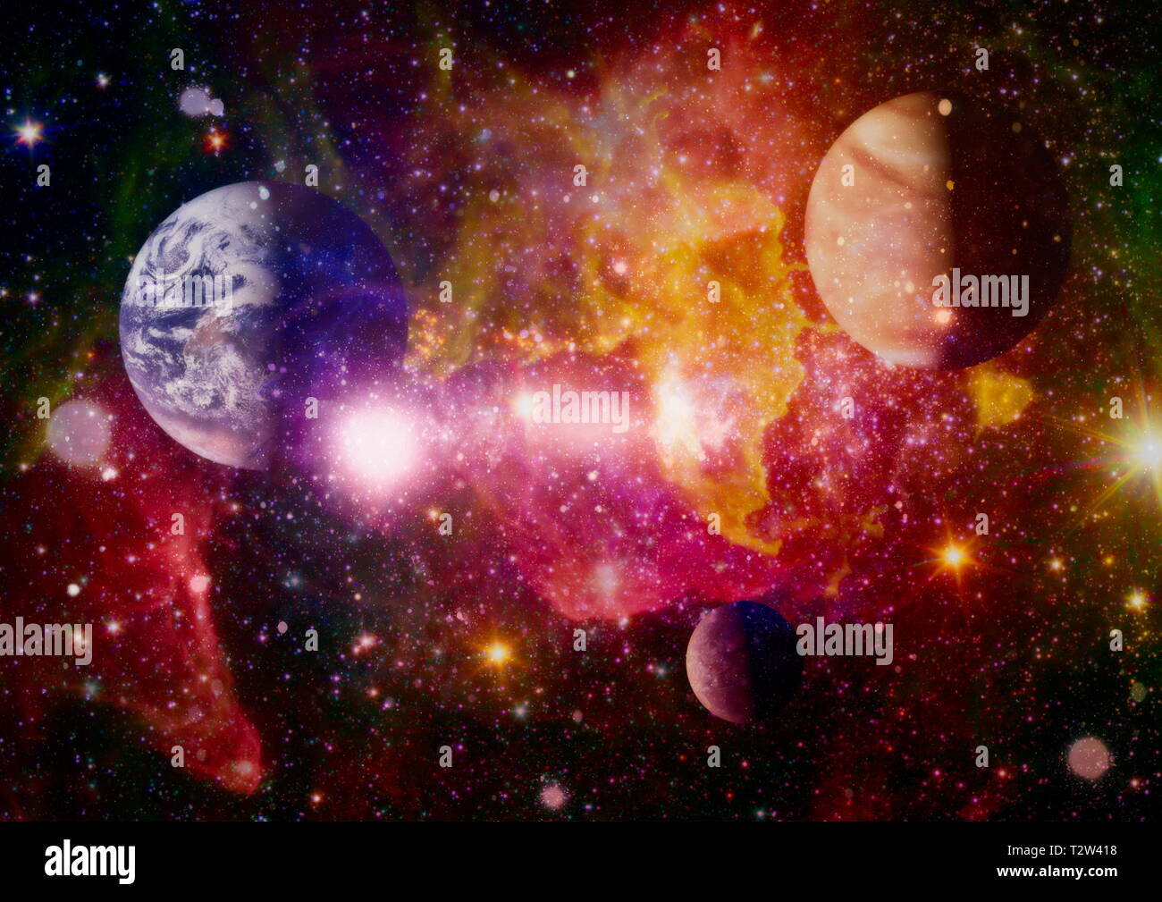 Cosmic clouds of mist on bright colorful backgrounds. Elements of this ...