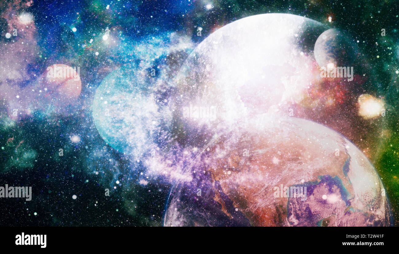 Cosmic clouds of mist on bright colorful backgrounds. Elements of this ...